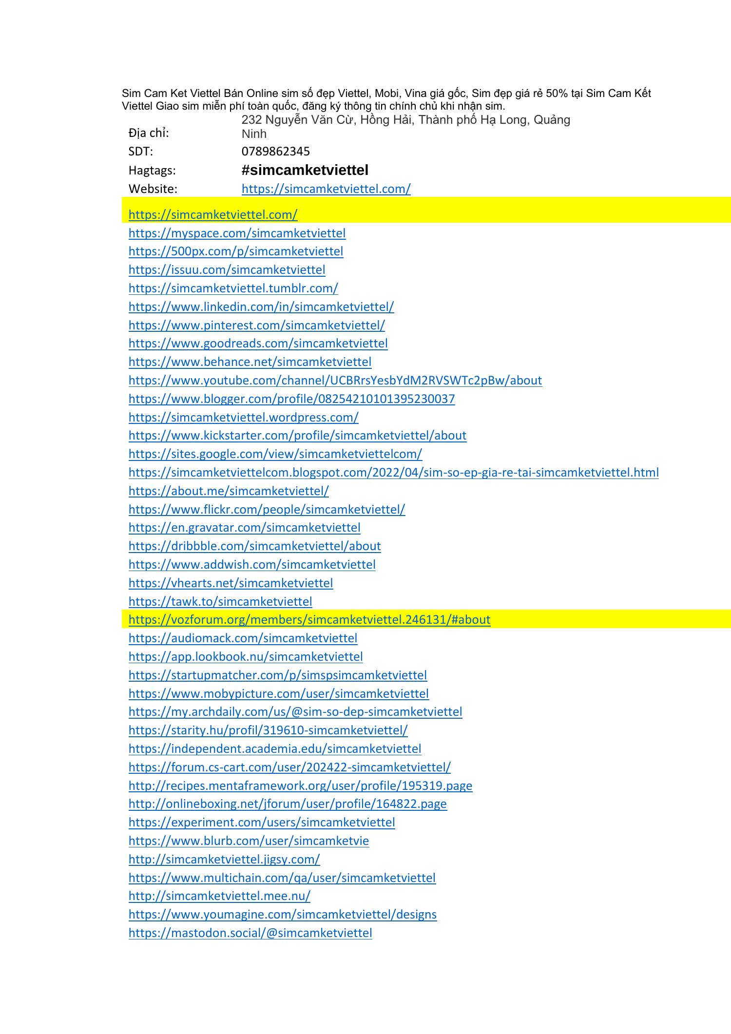 Sim Cam Ket Viettel.doc | DocDroid