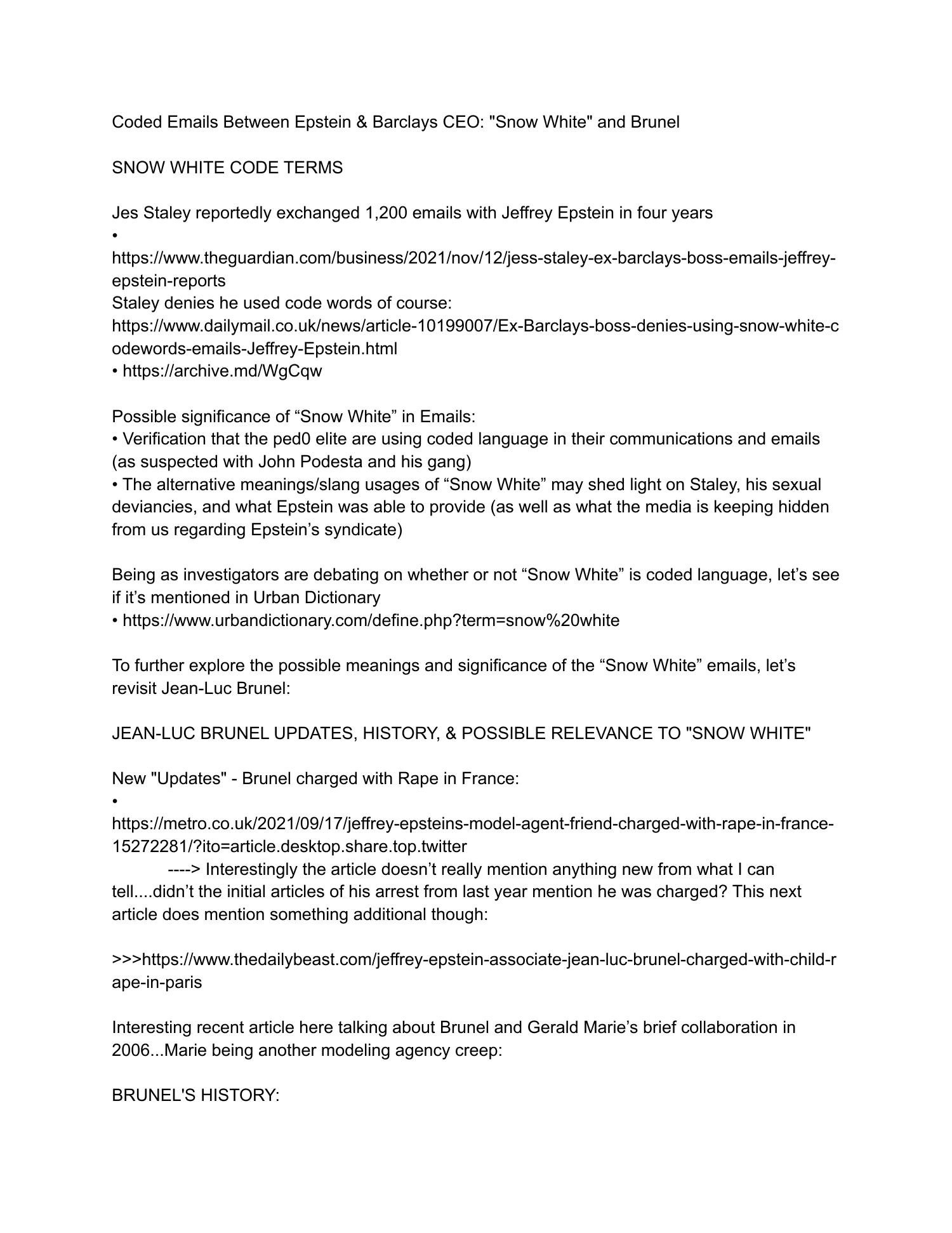 Coded Emails Between Epstein & Barclays CEO_ _Snow White_ and Brunel ...