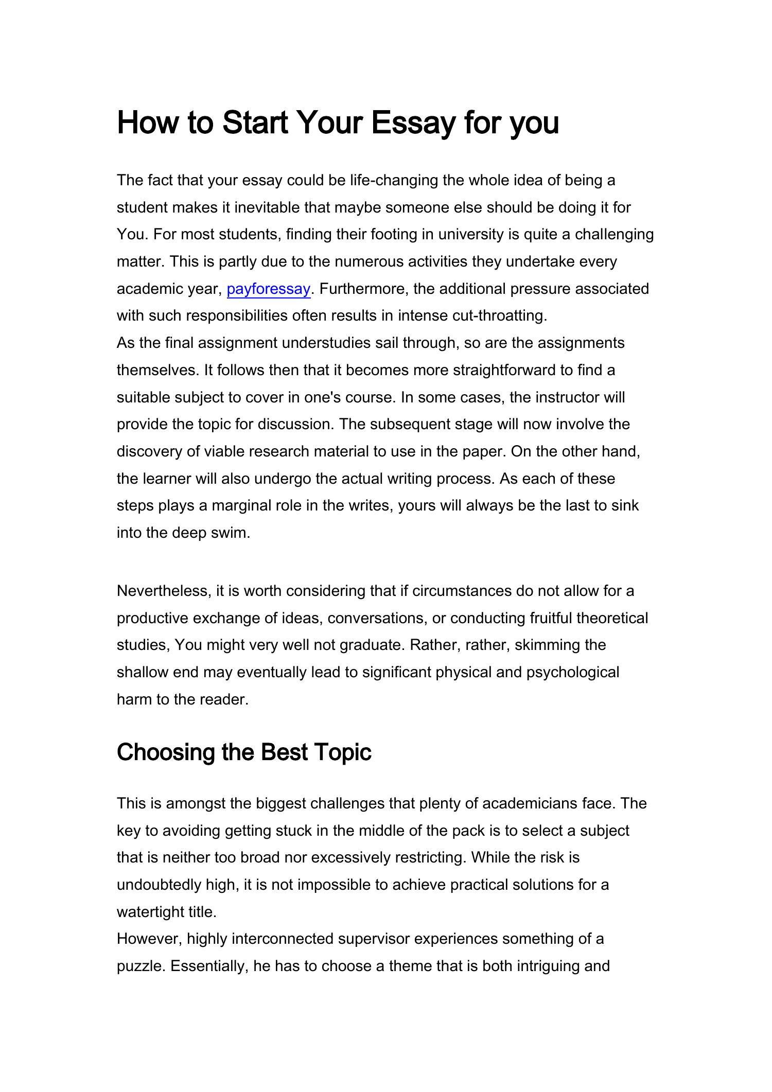 How to Start Your Essay for you.doc | DocDroid