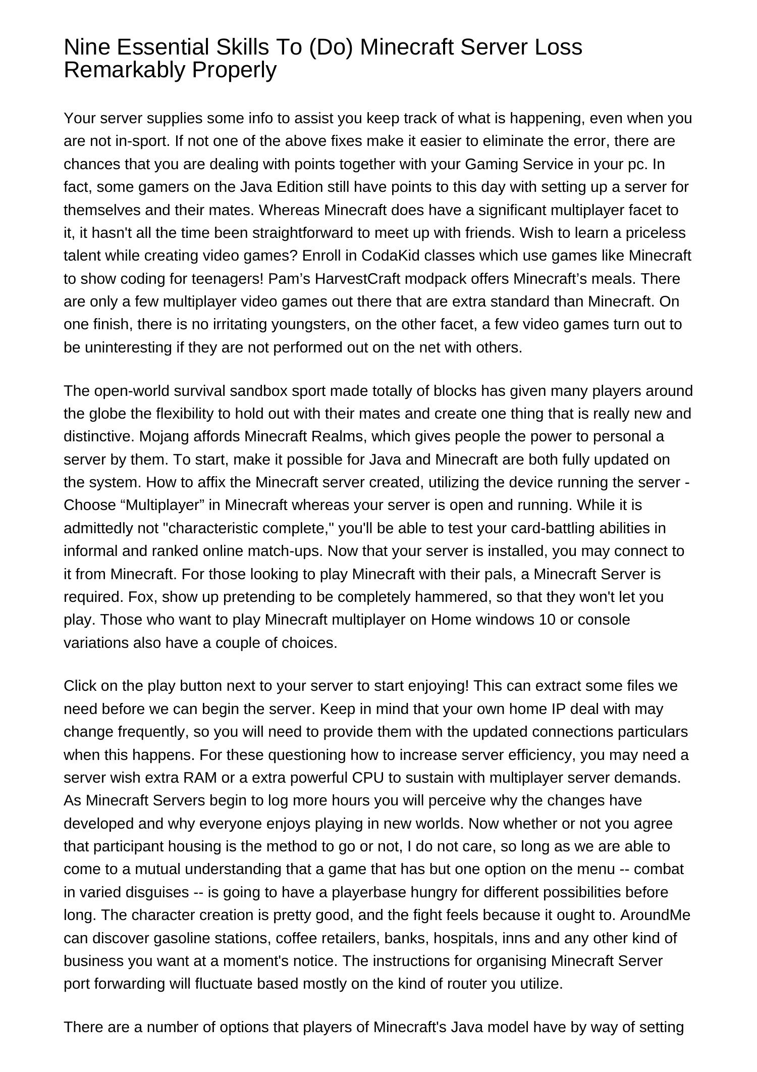 9 Important Skills To Do Minecraft Server Loss Remarkably Properlyqsxgi ...