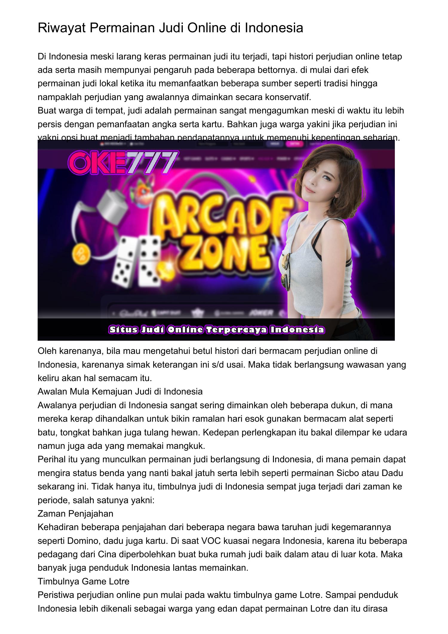 Histori Permainan Judi Online di Indonesianvjxn.pdf.pdf | DocDroid