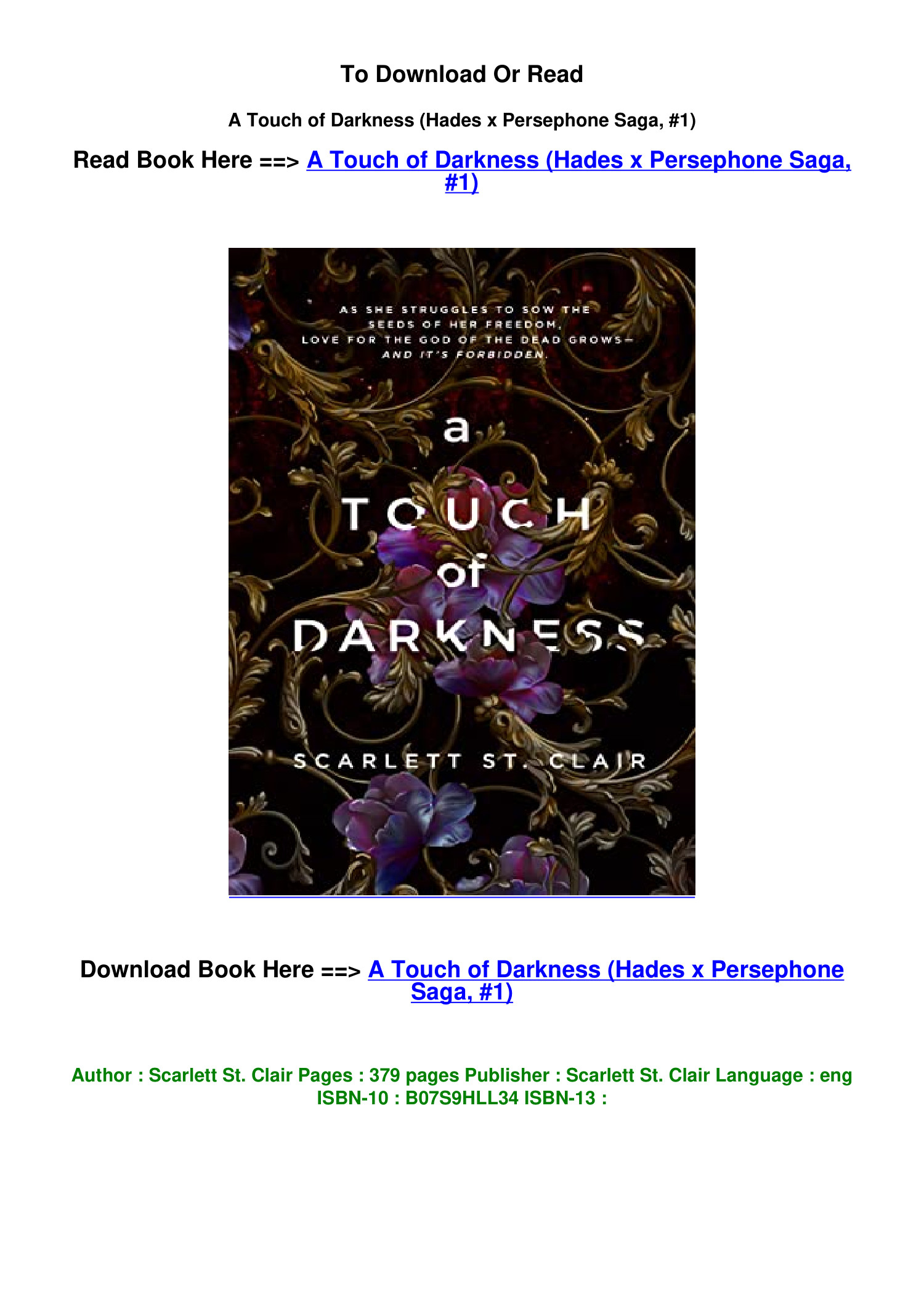 download Pdf A Touch of Darkness Hades x Persephone Saga 1 BY Scarlett .pdf | DocDroid