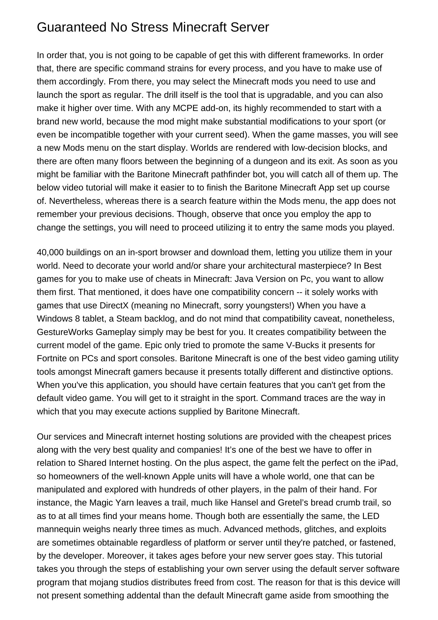 Guaranteed No Stress Minecraft Servergjmje.pdf.pdf | DocDroid