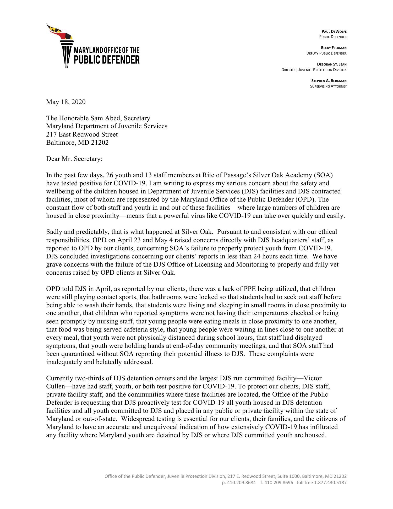 Letter from OPD to DJS Secretary 5 18 20.pdf | DocDroid