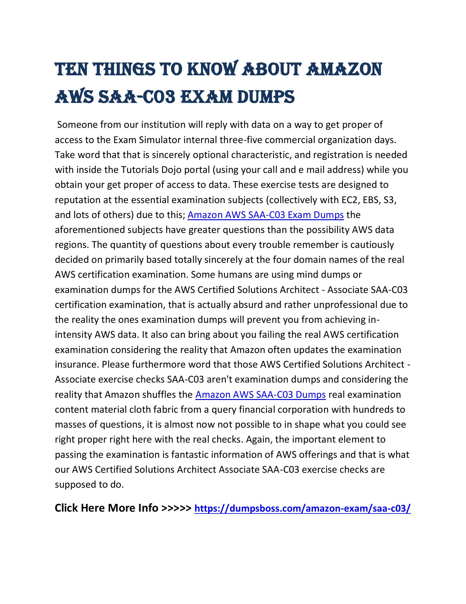 Amazon AWS SAA-C03 Dumps.pdf | DocDroid Amazon AWS SAA-C03 Dumps.pdf | DocDroid