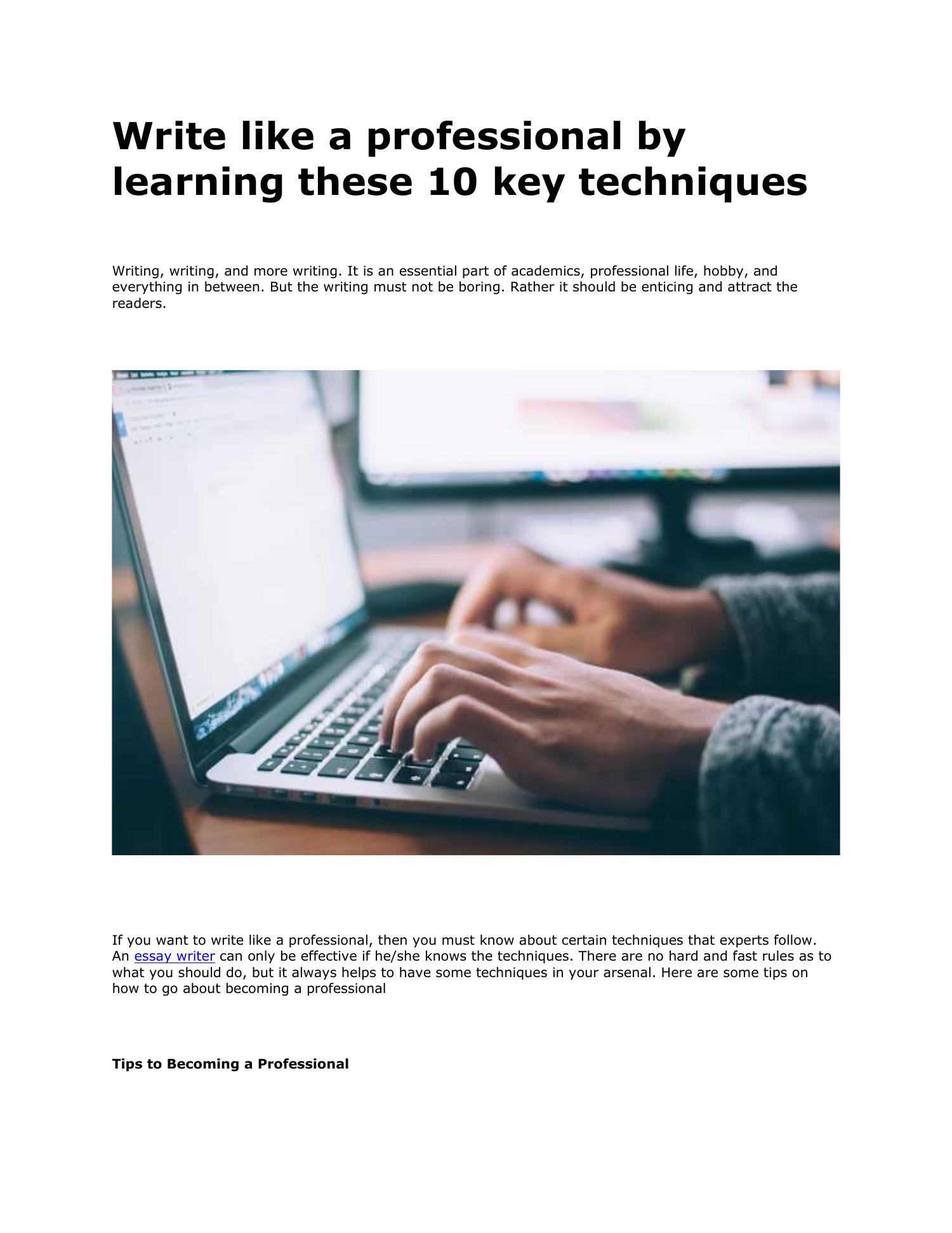 Write like a professional by learning these 10 key techniques.pdf ...