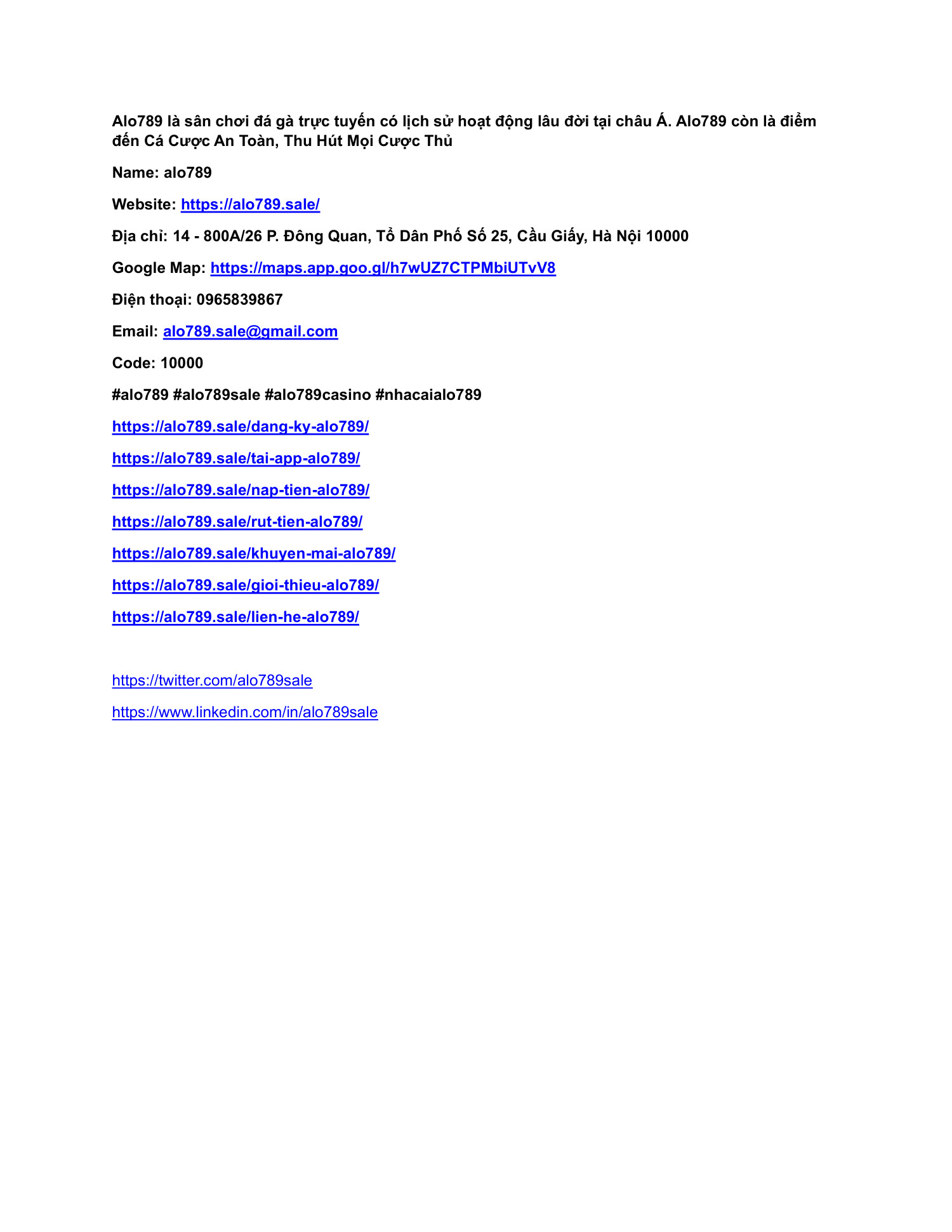 Alo789 là sân chơi đá gà trực tuyến có lịch sử hoạt động lâu đời tại châu Á.docx | DocDroid