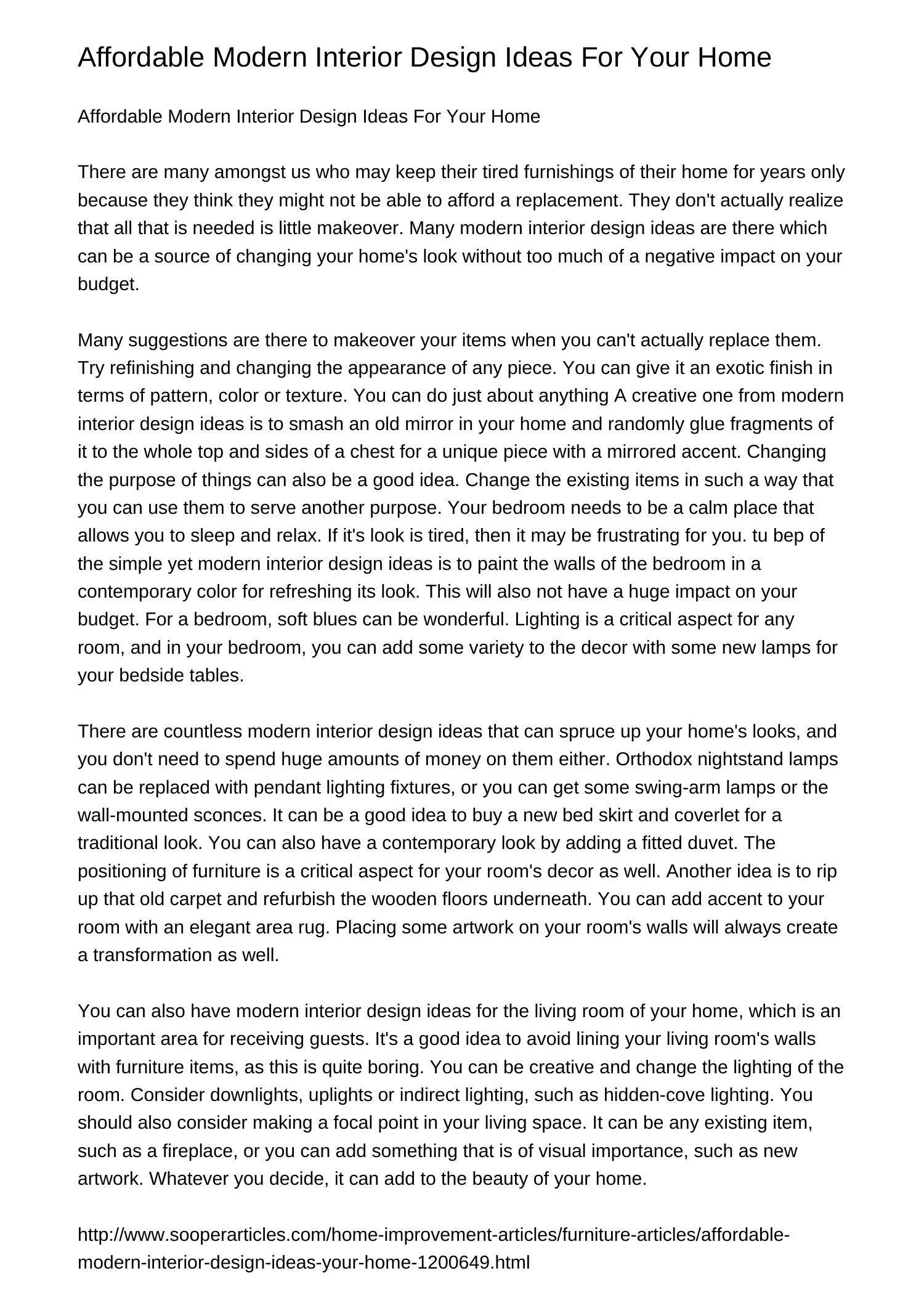 Affordable Modern Interior Design Ideas For Your Homeeiztt.pdf.pdf ...