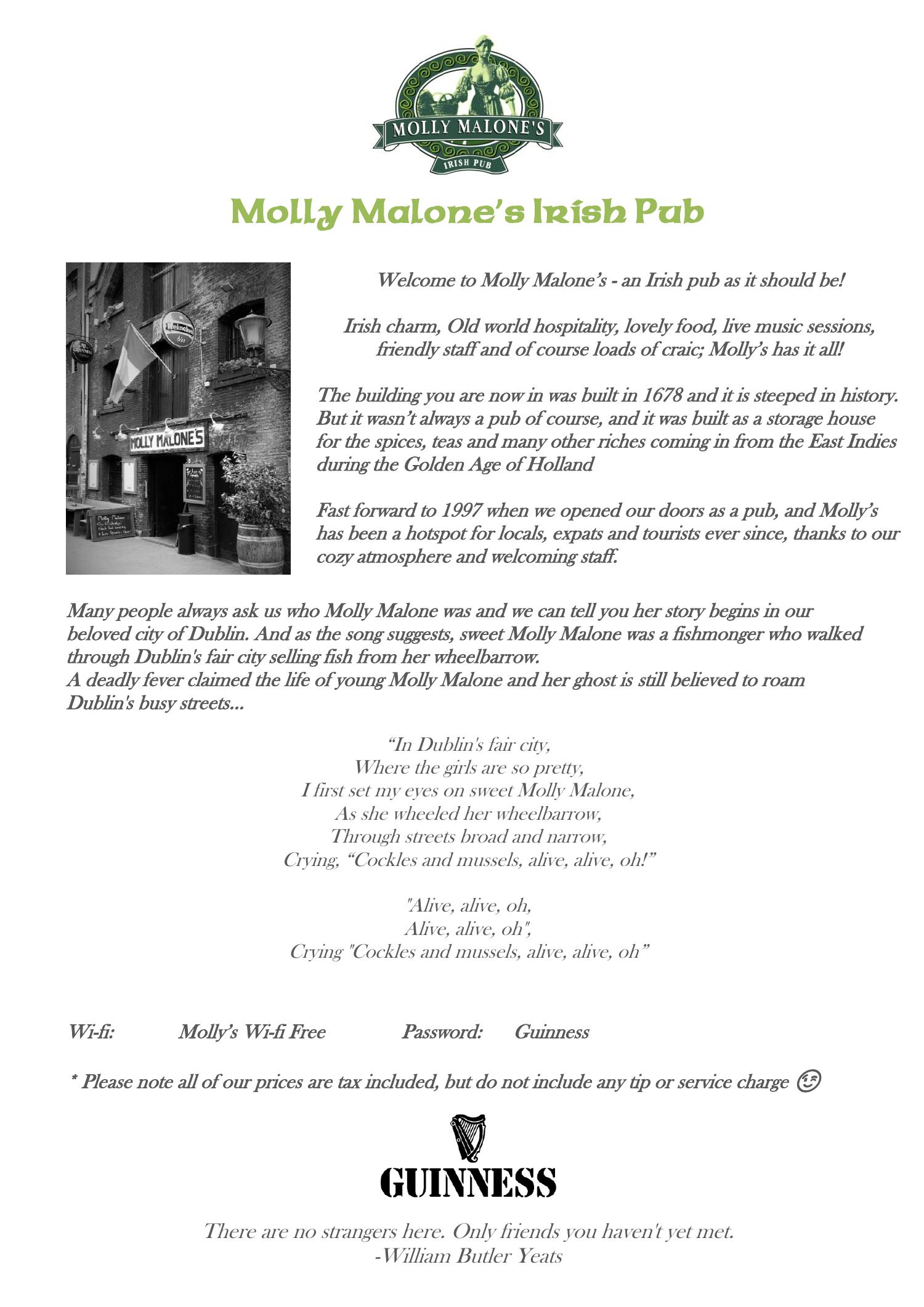 Molly Malone's menu 2019.pdf | DocDroid