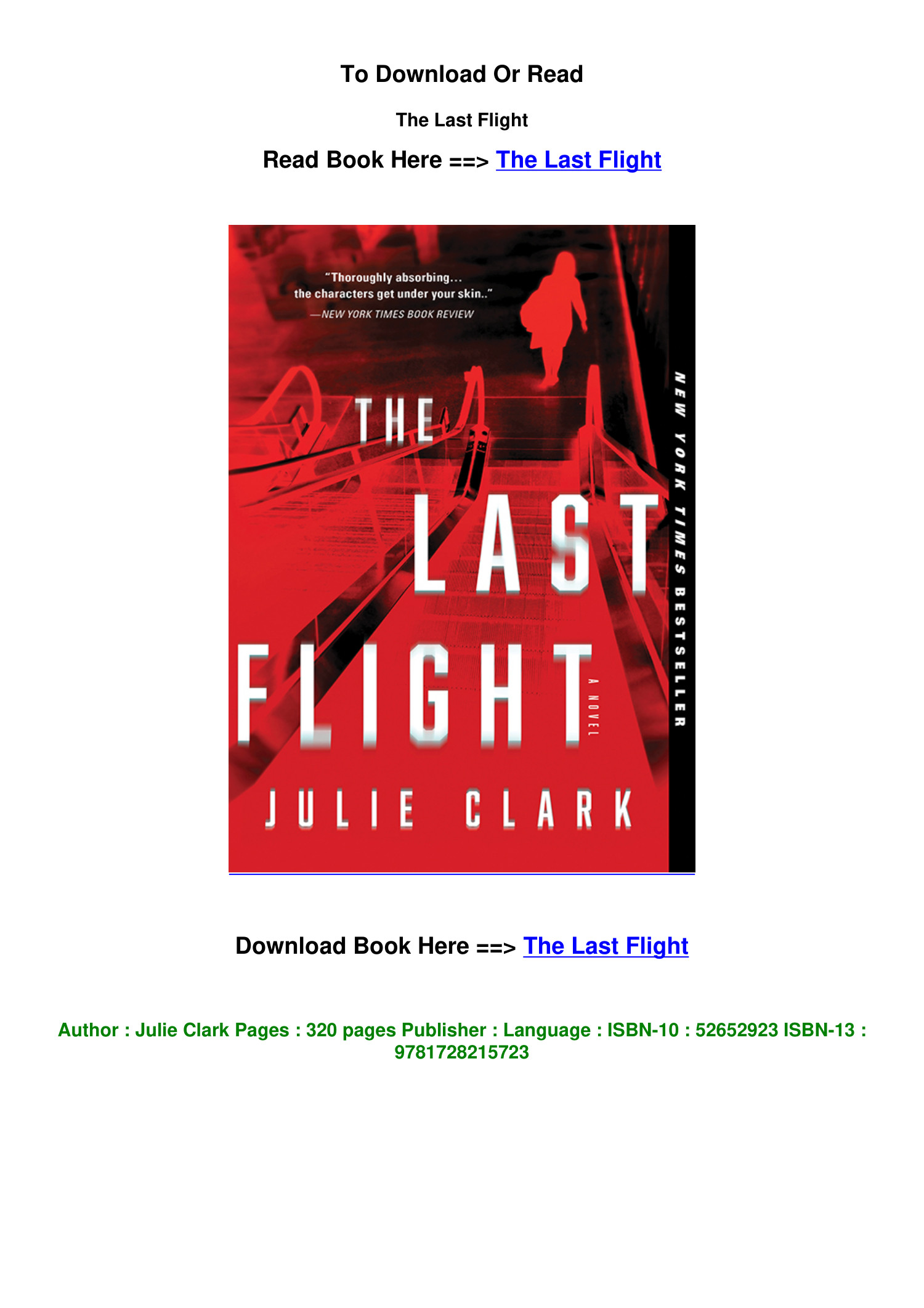 DOWNLOAD EPUB The Last Flight by Julie Clark.pdf | DocDroid