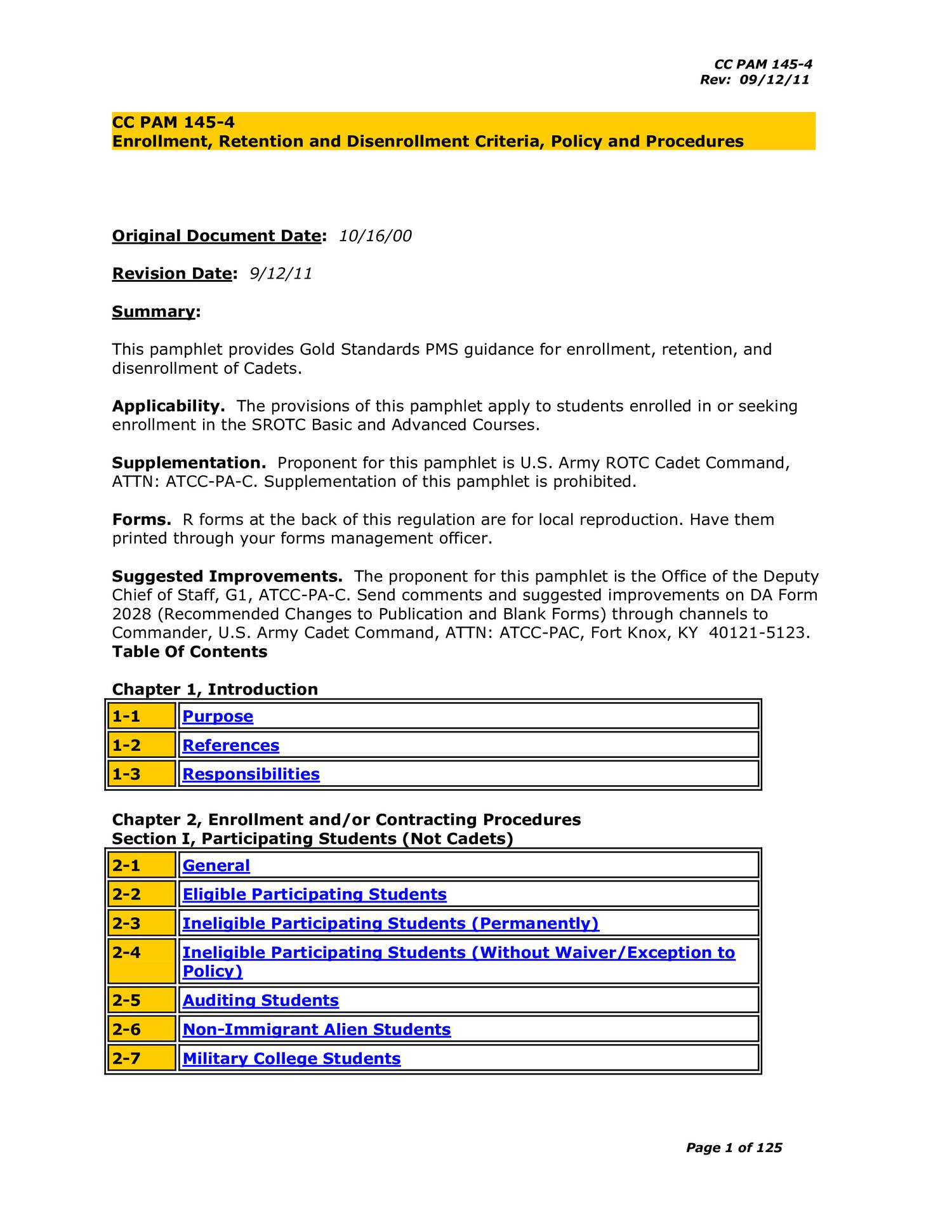 Enrollment, Retention and Disenrollment Criteria, Policy and Procedures ...