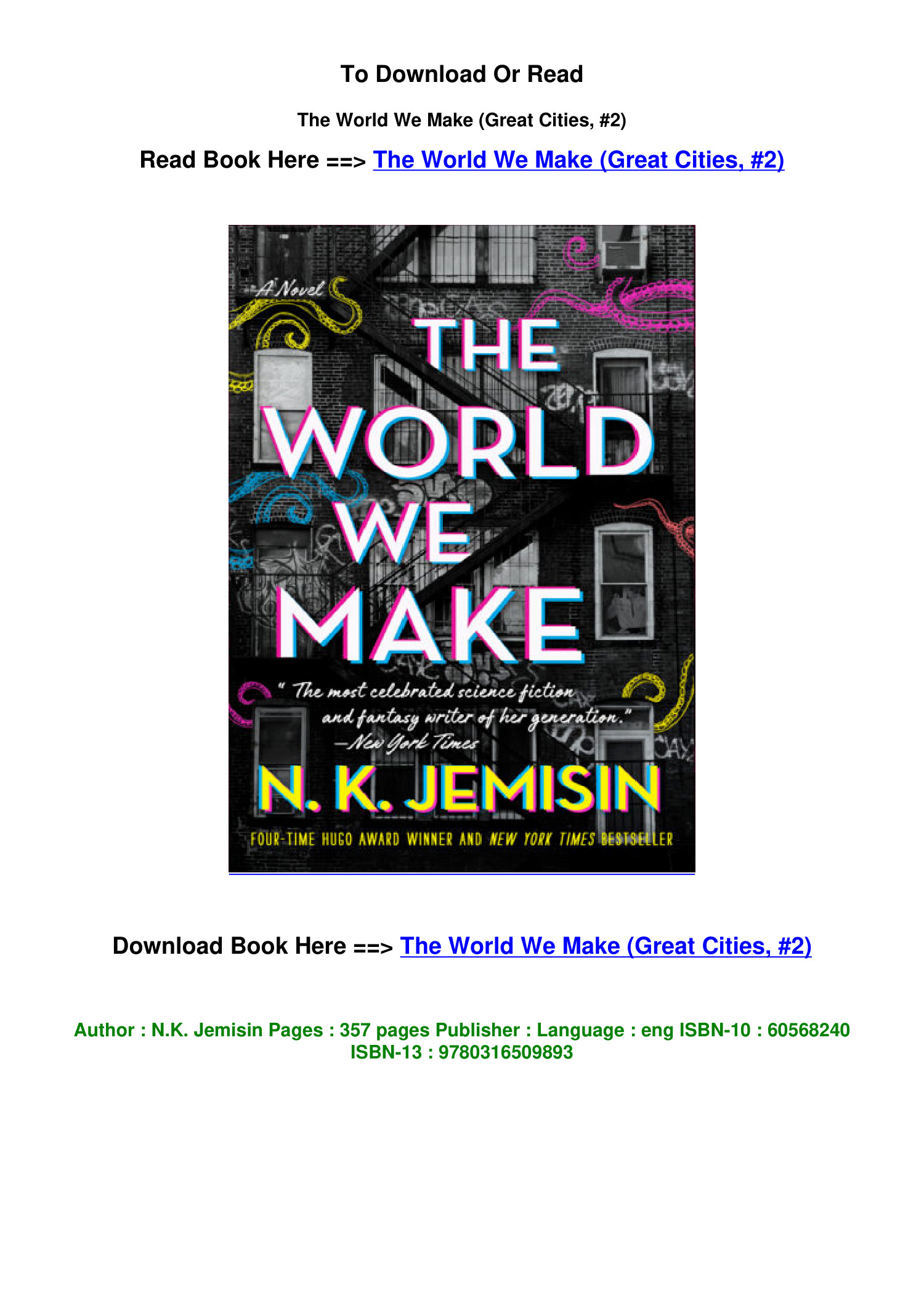 ePub download The World We Make Great Cities 2 by N K Jemisin.pdf ...