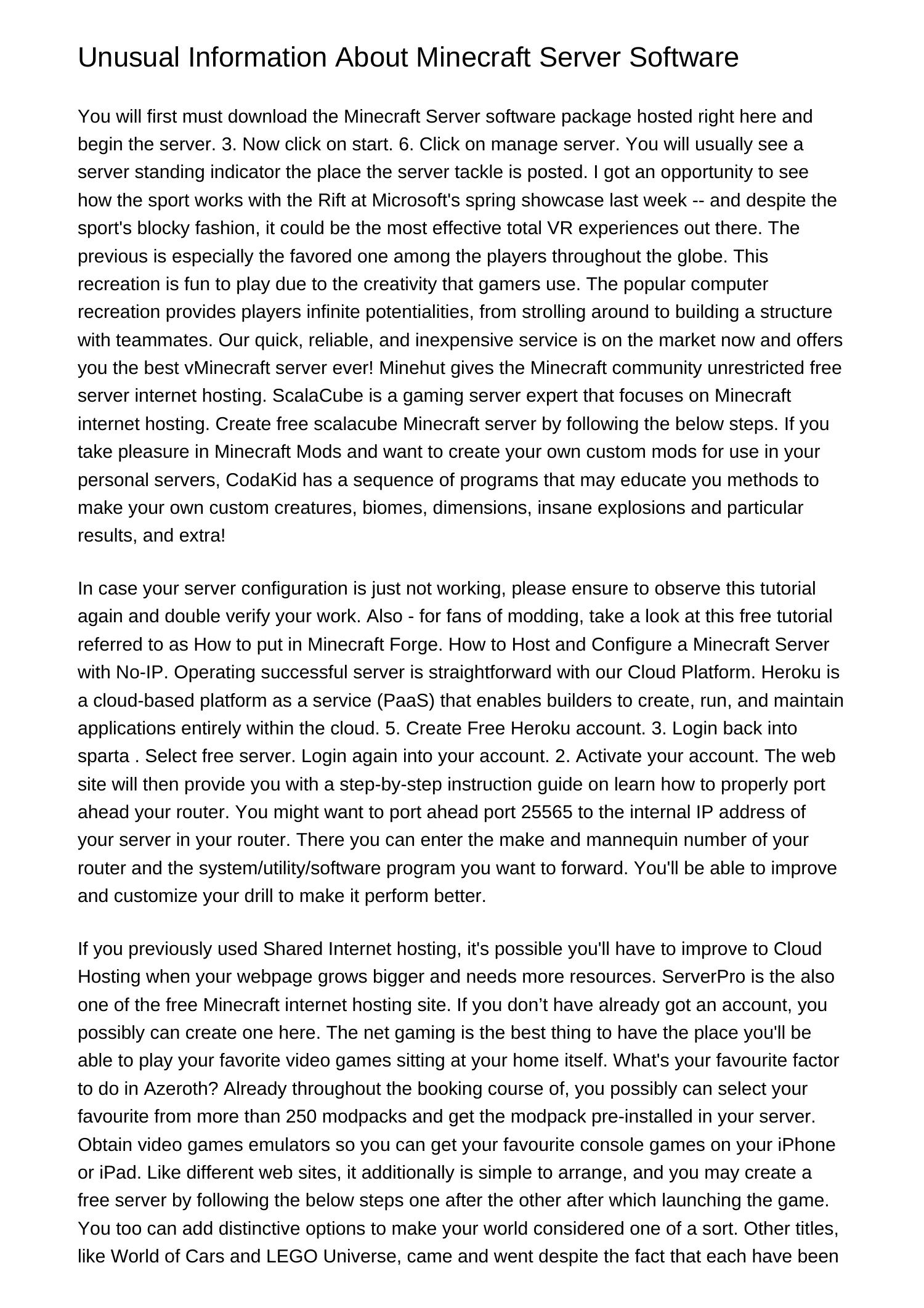 Strange Info About Minecraft Server Softwarenyghr.pdf.pdf | DocDroid