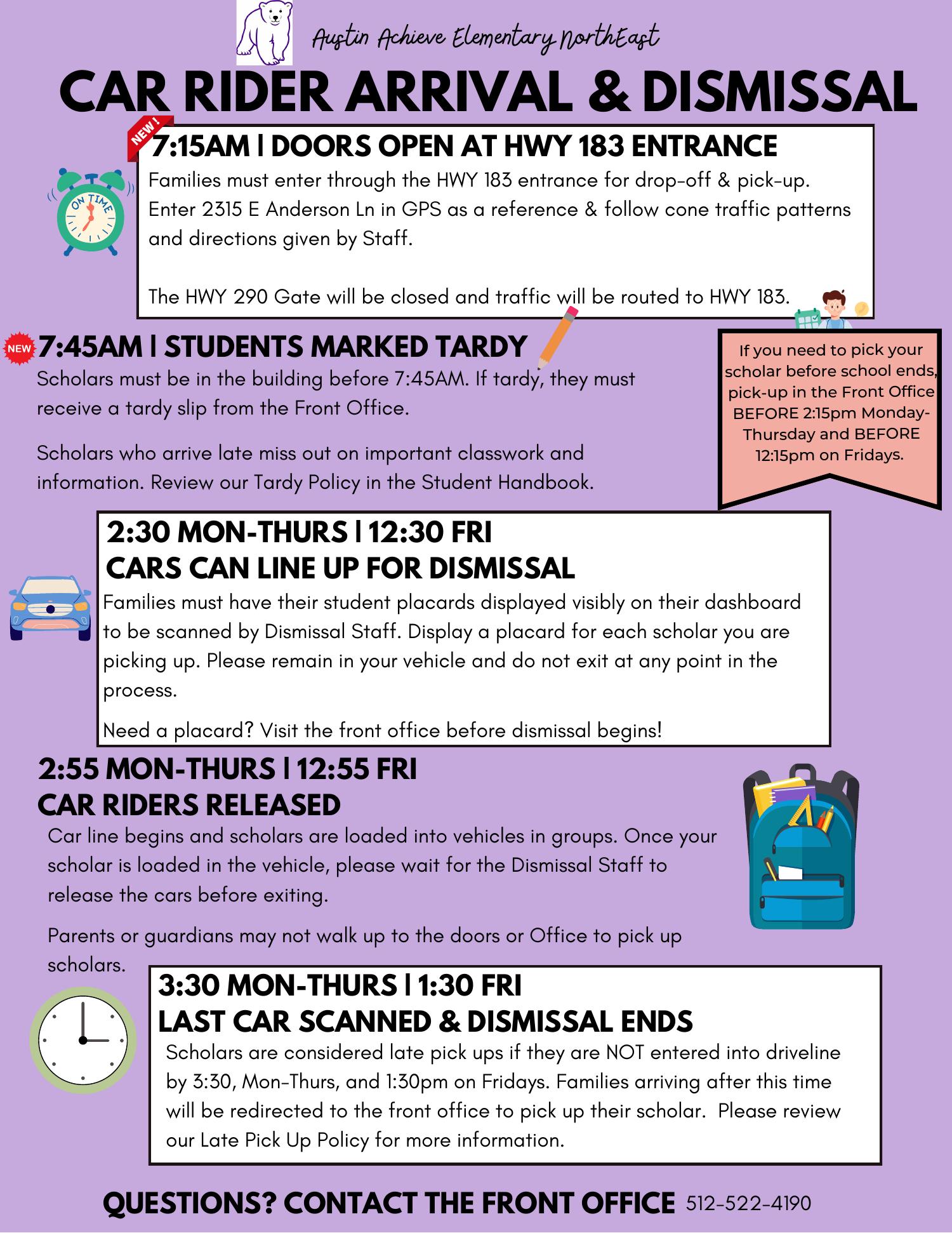Car Rider Arrival & Dismissal FAQ.pdf | DocDroid