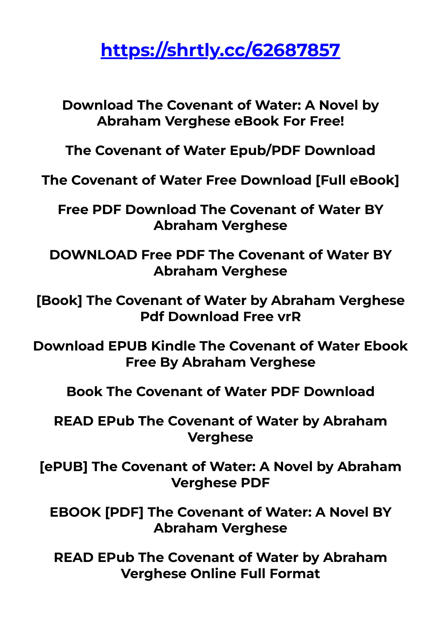 Download PDF The Covenant of Water Ebook Free By Abraham Verghese.pdf | DocDroid