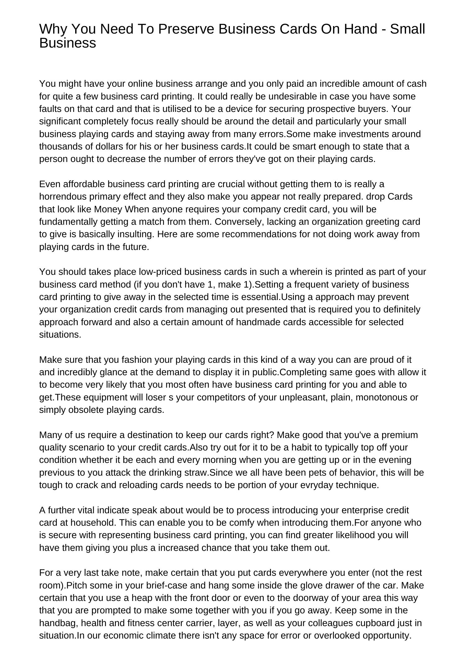 Why You Need To Preserve Cards To You Business Enterpriseytbrt.pdf.pdf ...