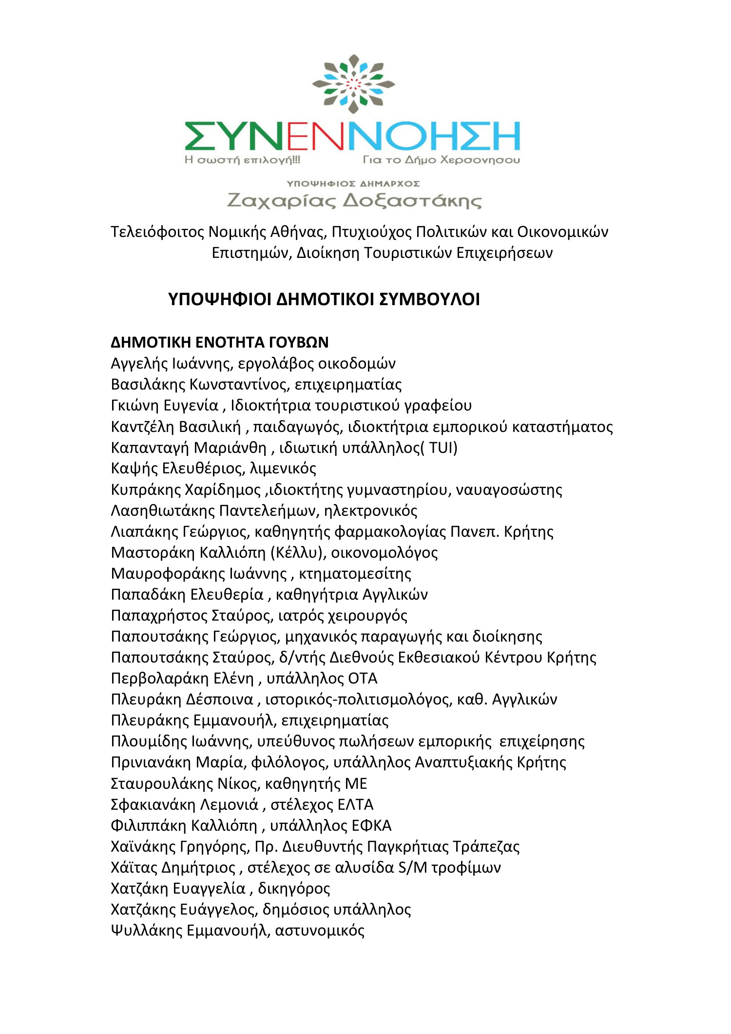 Υποψήφιοι δημοτικοί σύμβουλοι στο Δήμο Χερσονήσου.pdf | DocDroid