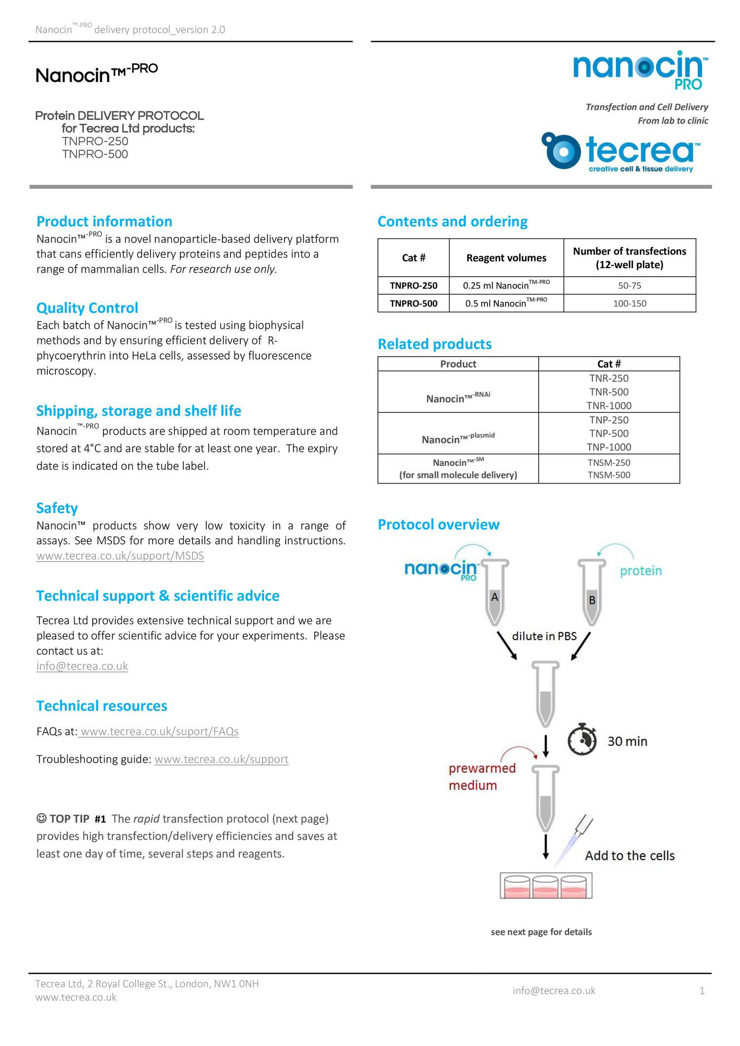 STANDARD & RAPID PROTOCOL - protein delivery_version 2.0.pdf | DocDroid