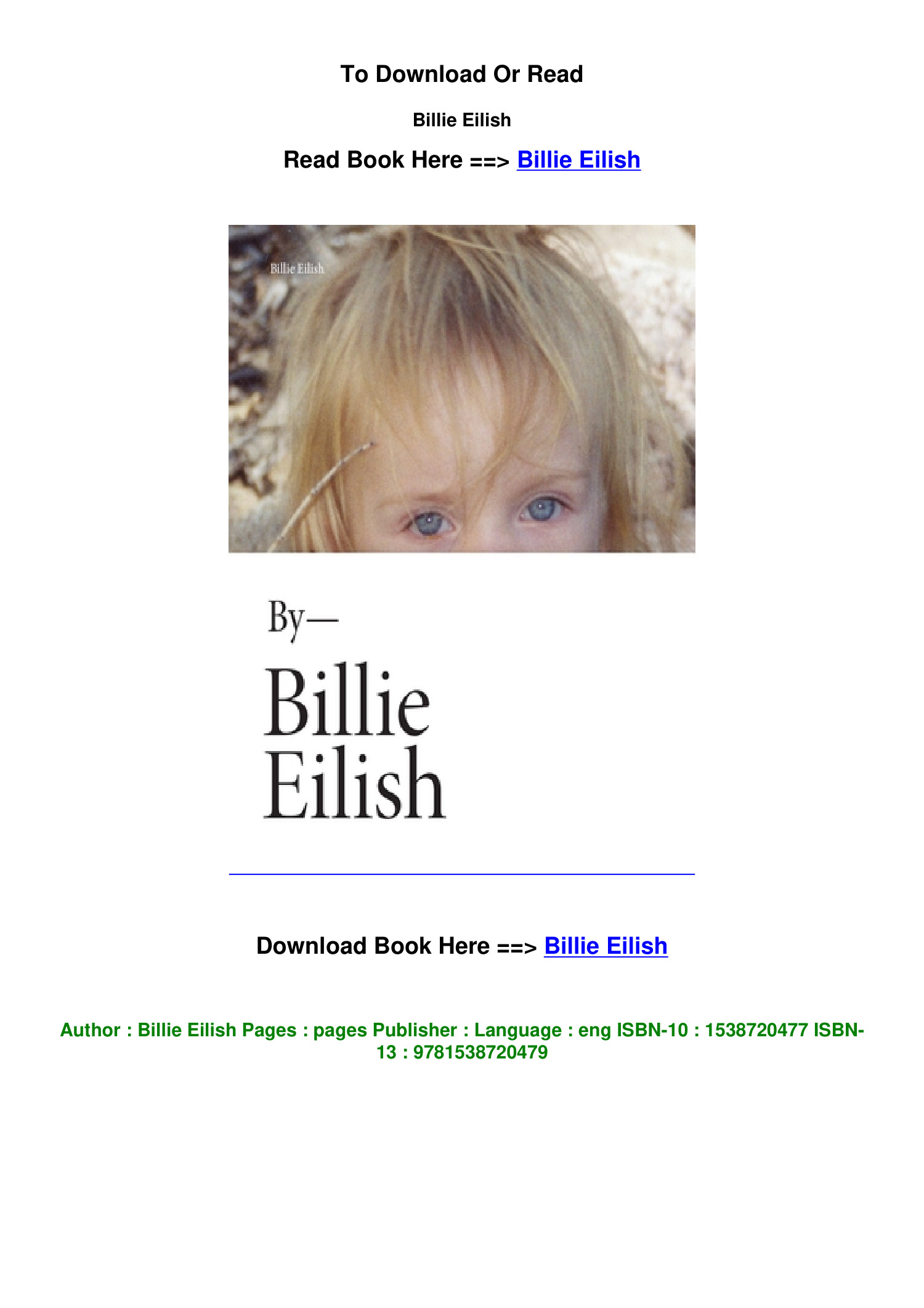 Download epub Billie Eilish By Billie Eilish.pdf | DocDroid