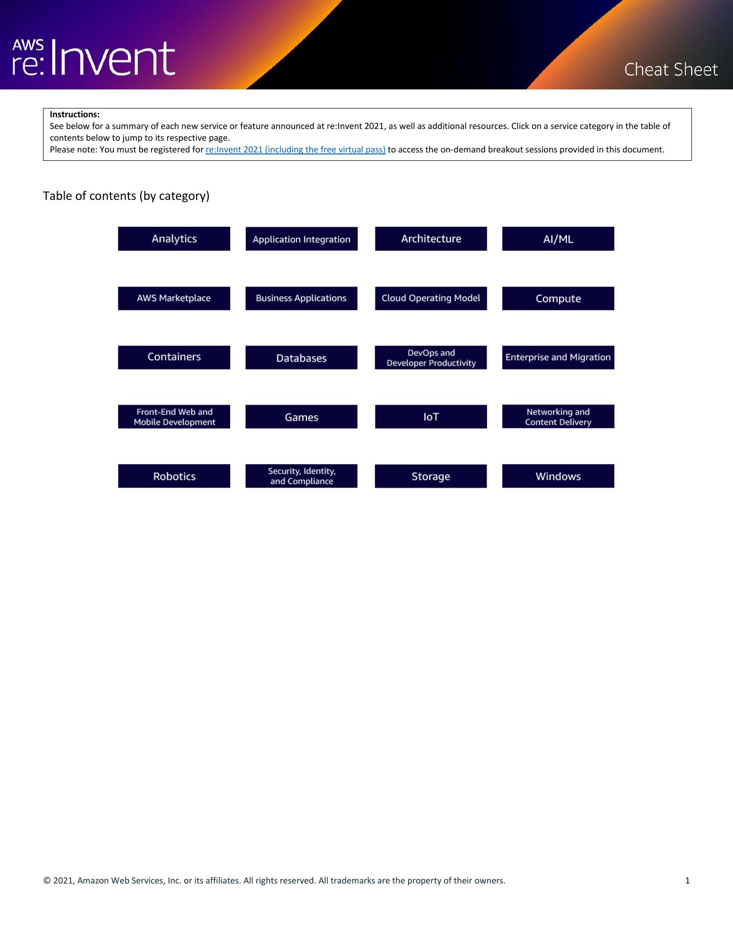 re-Invent 2021 Cheat Sheet.pdf | DocDroid