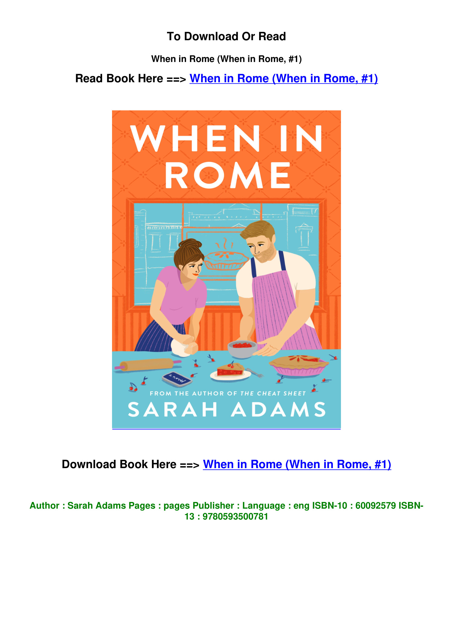 Download ePub When in Rome When in Rome 1 By Sarah Adams.pdf | DocDroid