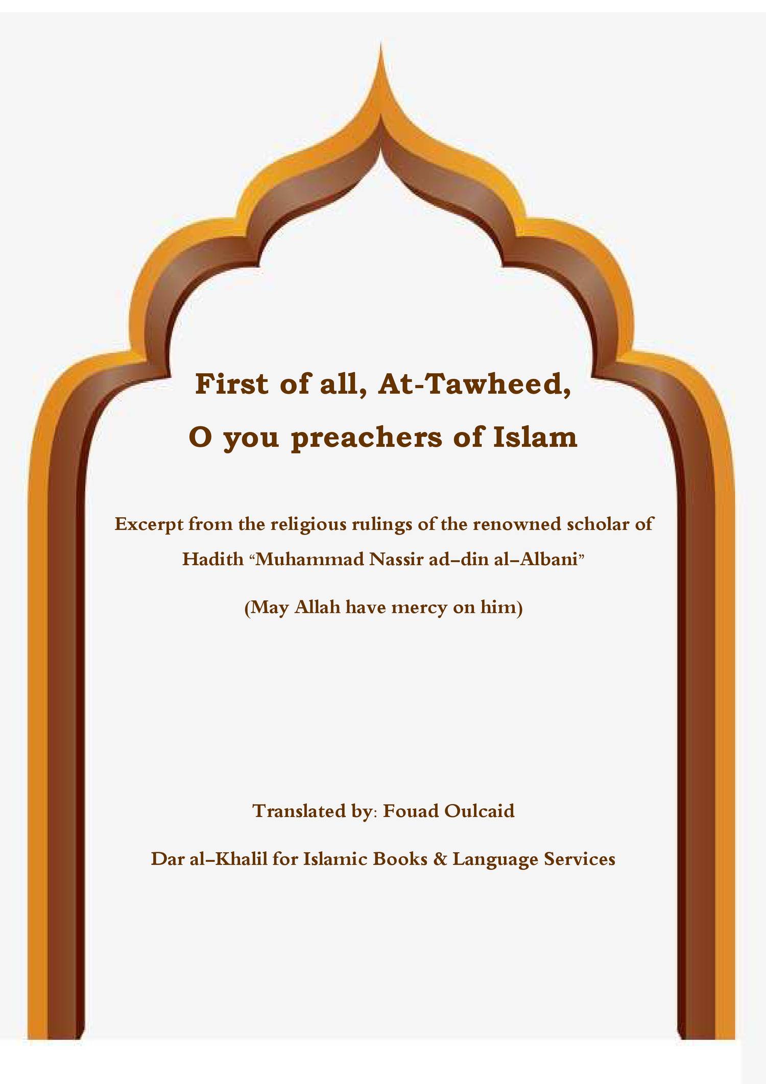 At-Tawheed first, Oh preachers of Islam.pdf | DocDroid