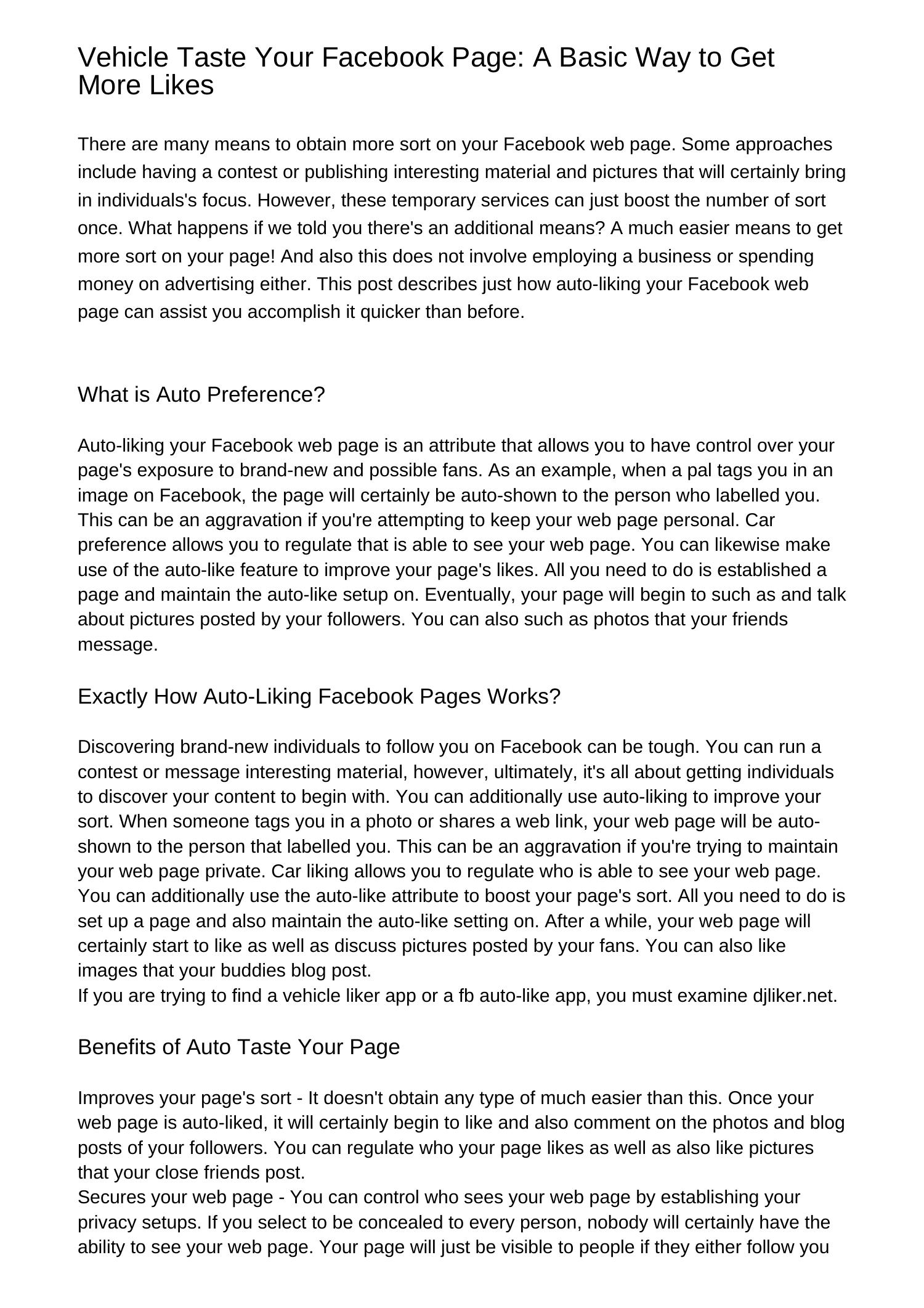 Car Liking Your Facebook Page A Basic Method to Get A Lot More ...