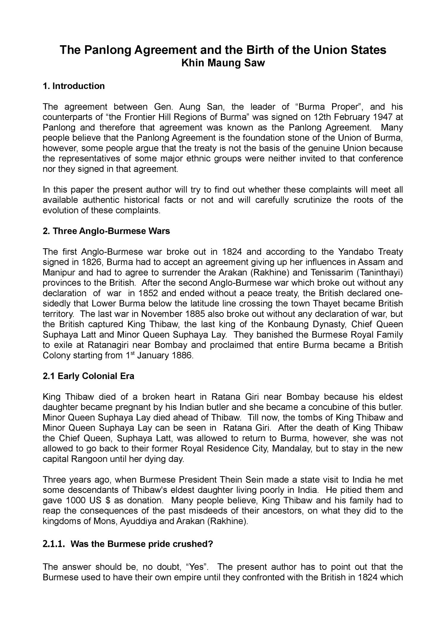 The Panglong-Agreement & Birth-of-the-Union-States-by-Khin-Maung-Saw ...