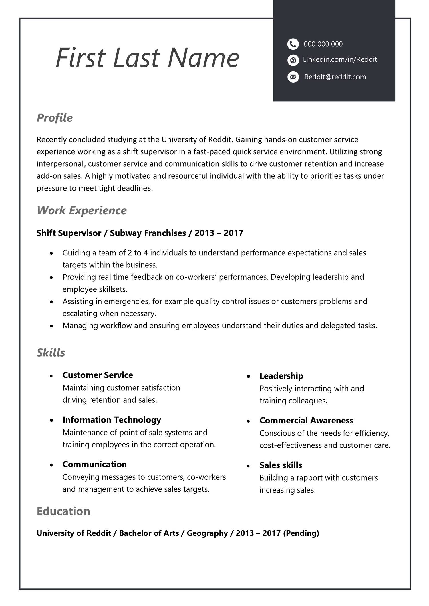 Retail Cv Template Free Printable Templates - Vrogue