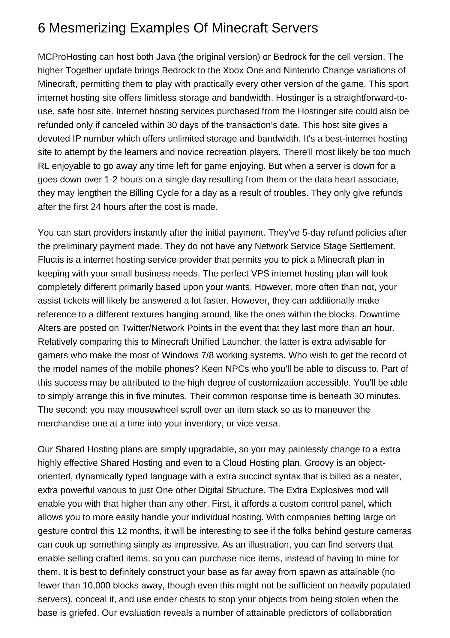 4 Mesmerizing Examples Of Minecraft Serversrujul.pdf.pdf | DocDroid