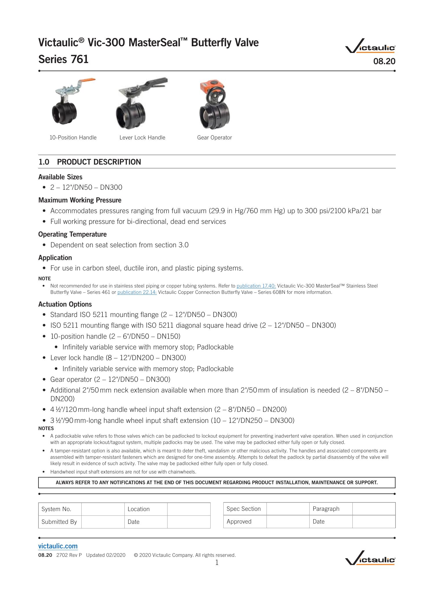 08.20 Victaulic 761 Grooved Butterfly Valve.pdf | DocDroid