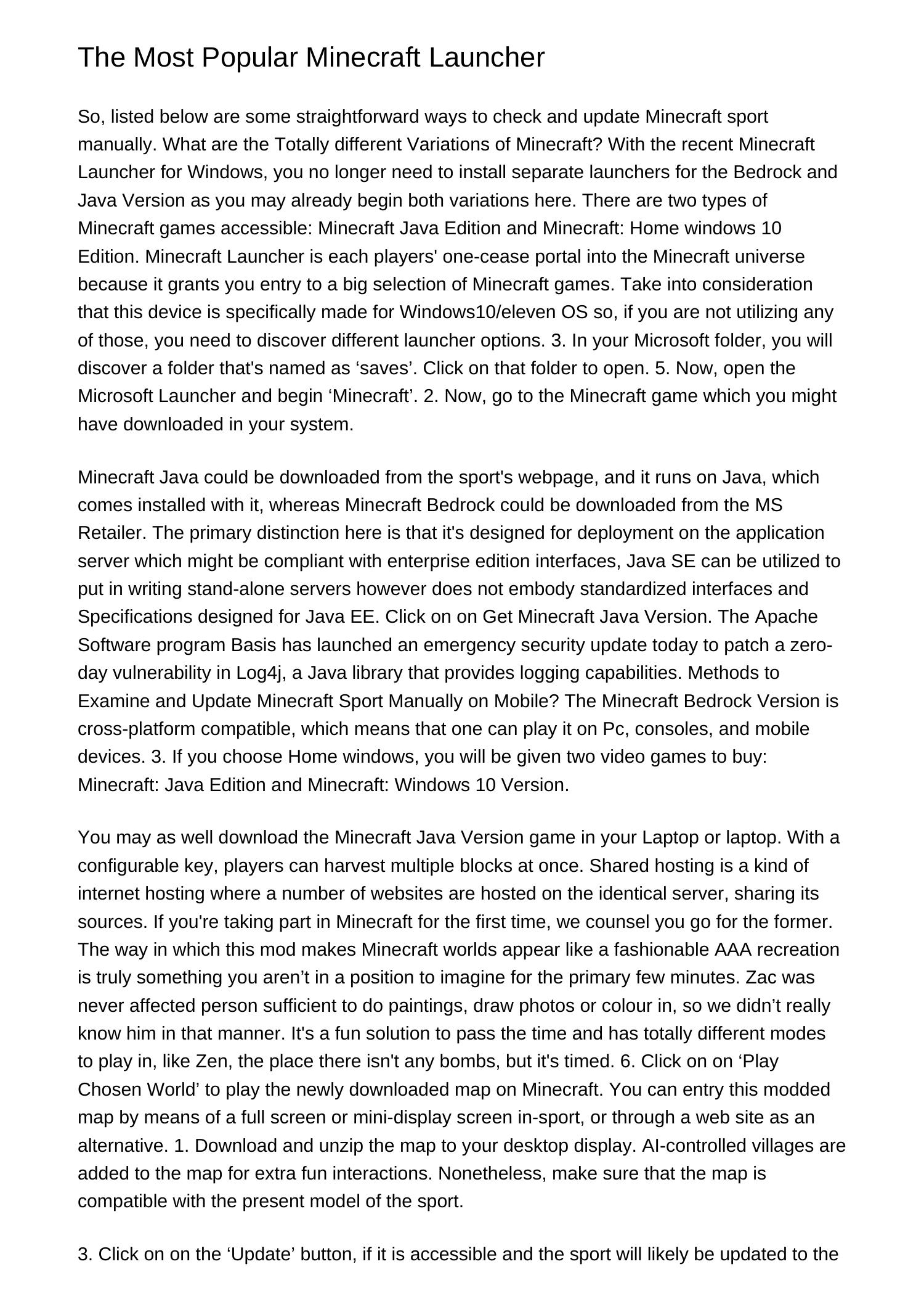 The Most Popular Minecraft Launcheridpfy.pdf.pdf | DocDroid