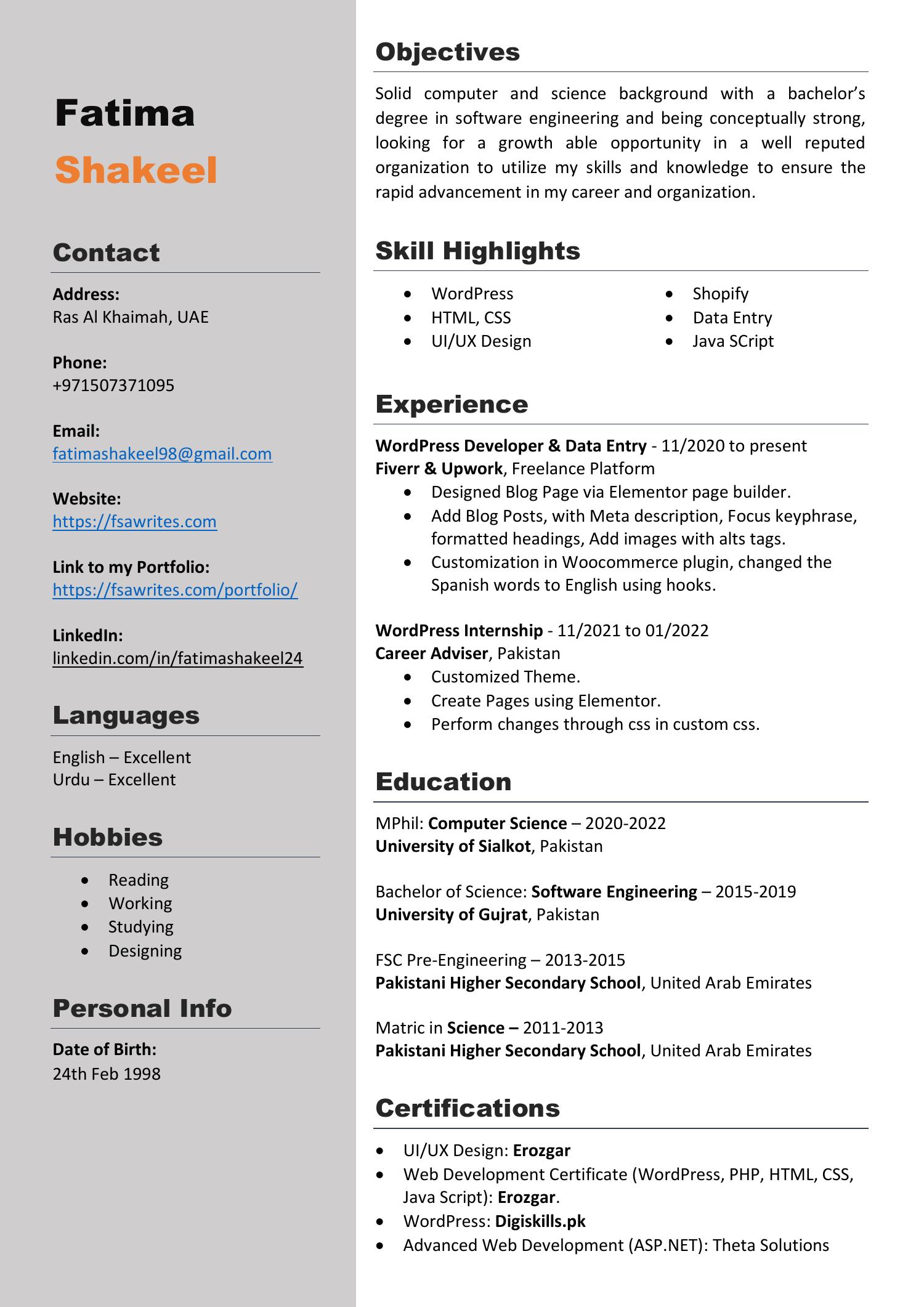 Fatima Shakeel cv.pdf | DocDroid