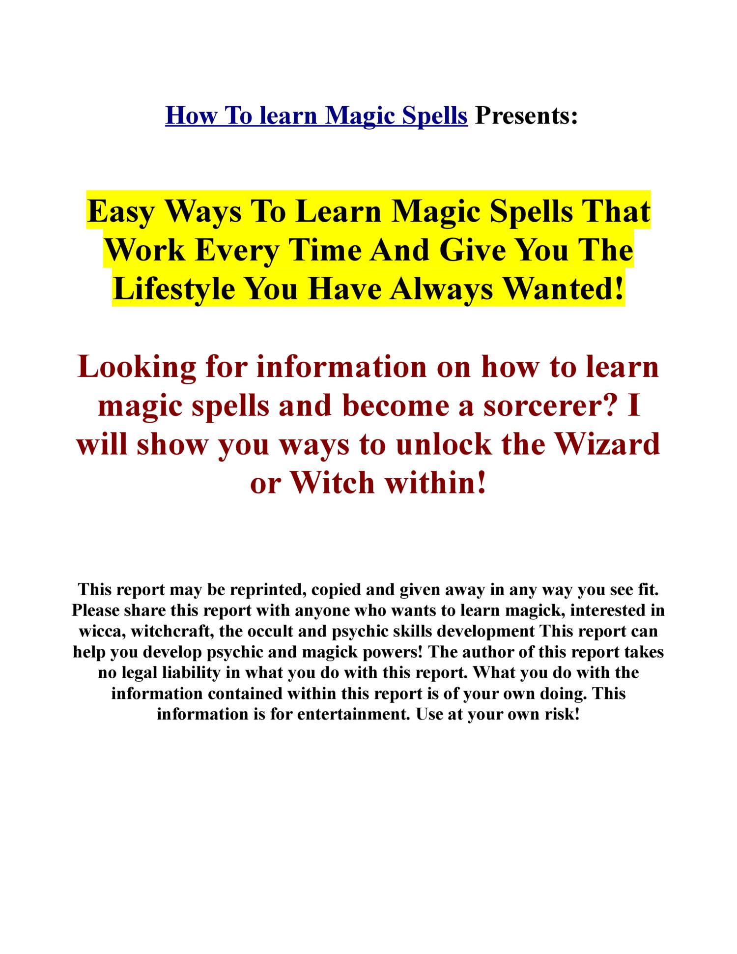 Real magic spells - Learn real magic secrets!.pdf | DocDroid