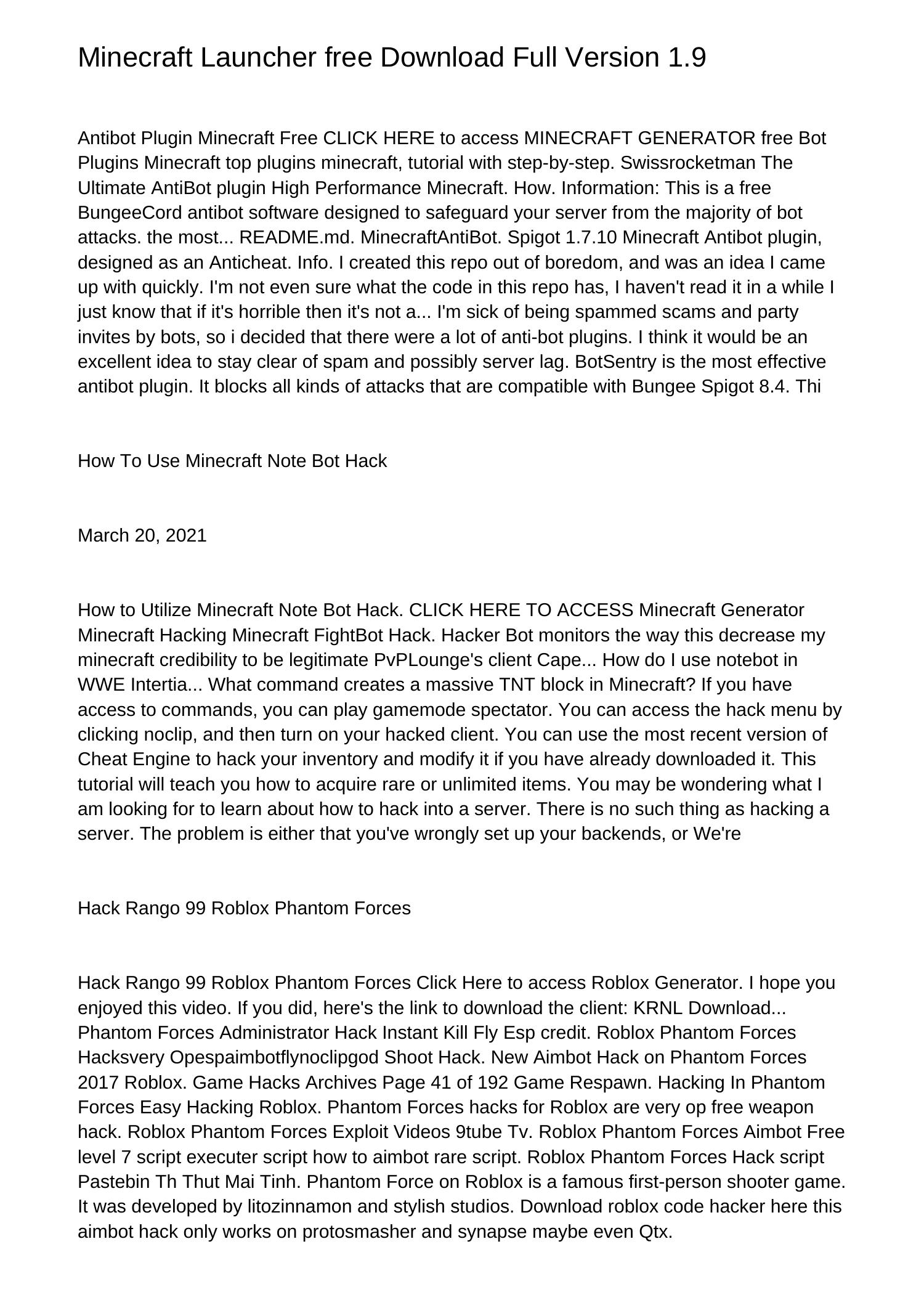 Minecraft Launcher is free to Download and Install Version 19lpliz.pdf ...