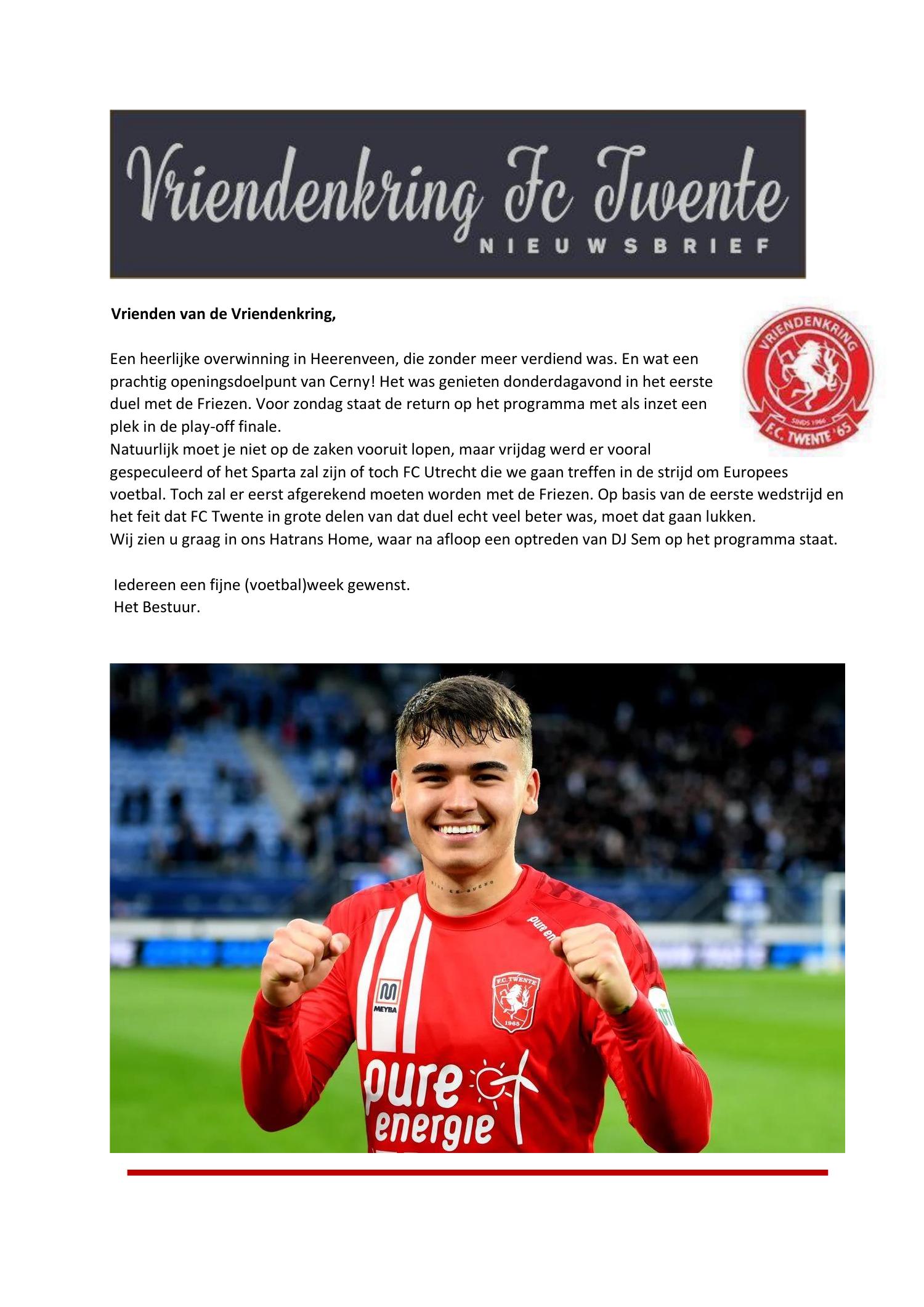 Nieuwsbrief FC Twente - sc Heerenveen (Play Offs).pdf | DocDroid
