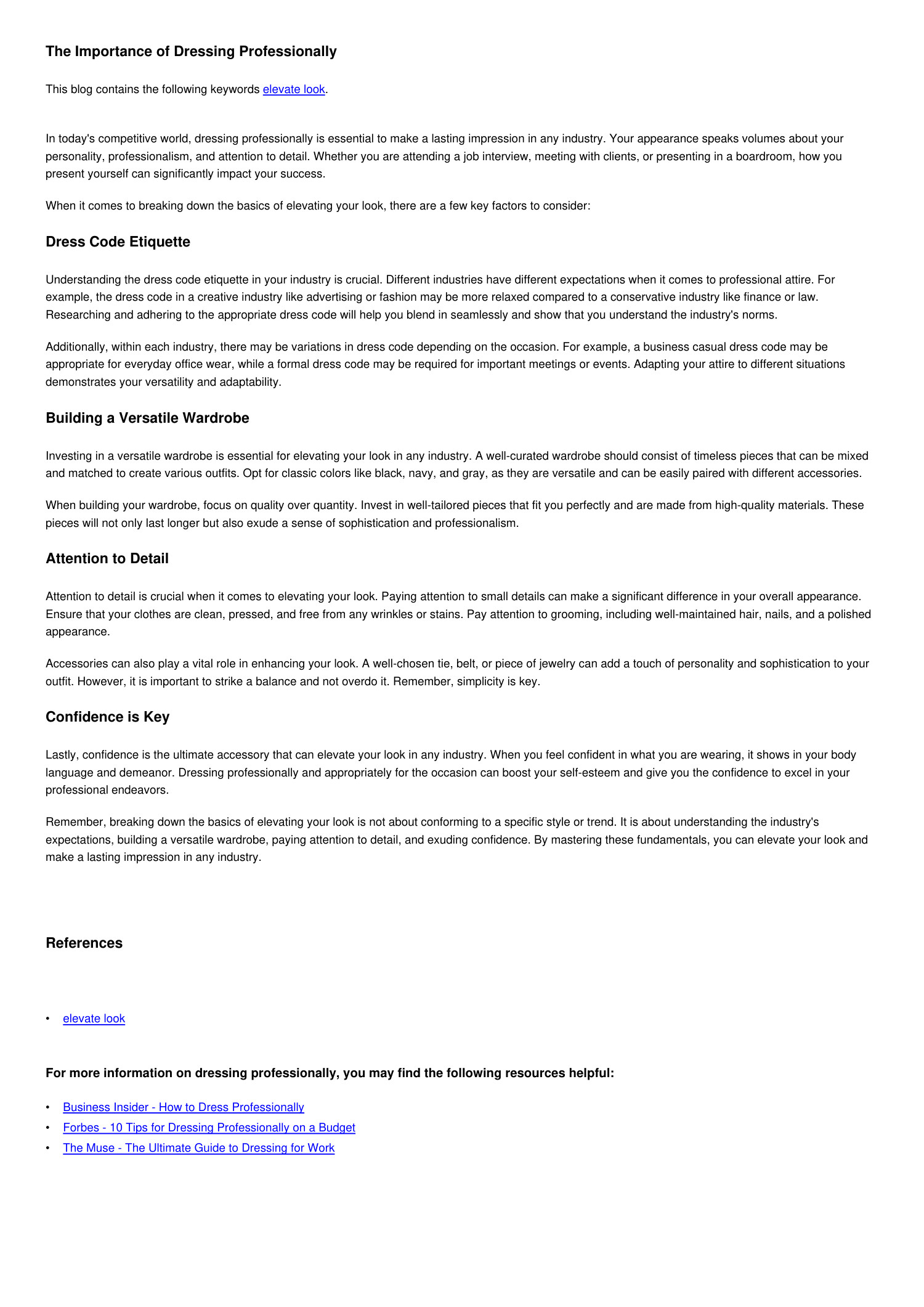 Breaking Down the Basics: Elevate Your Look in Any Industry.pdf | DocDroid