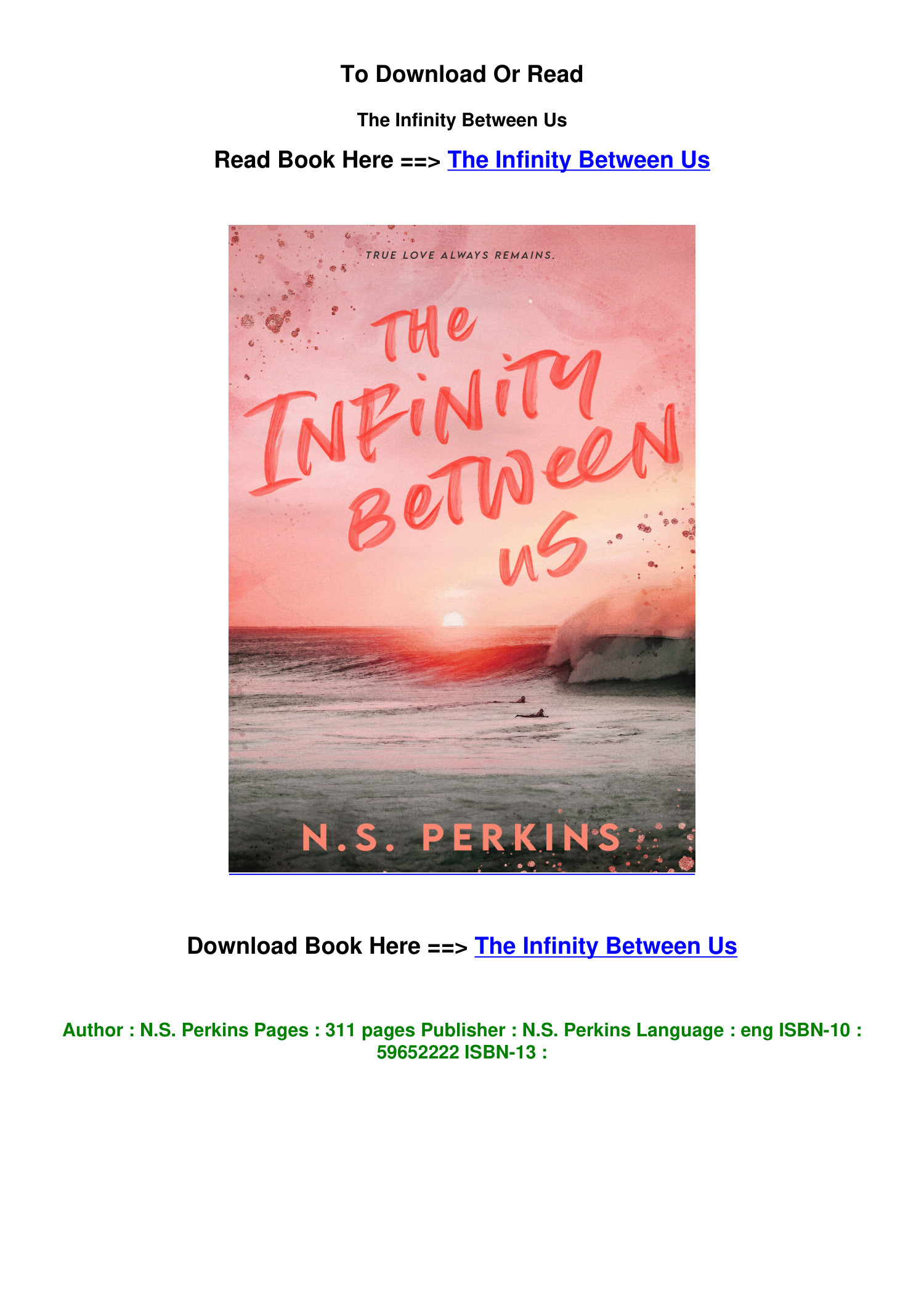 Download pdf The Infinity Between Us By N S Perkins.pdf | DocDroid