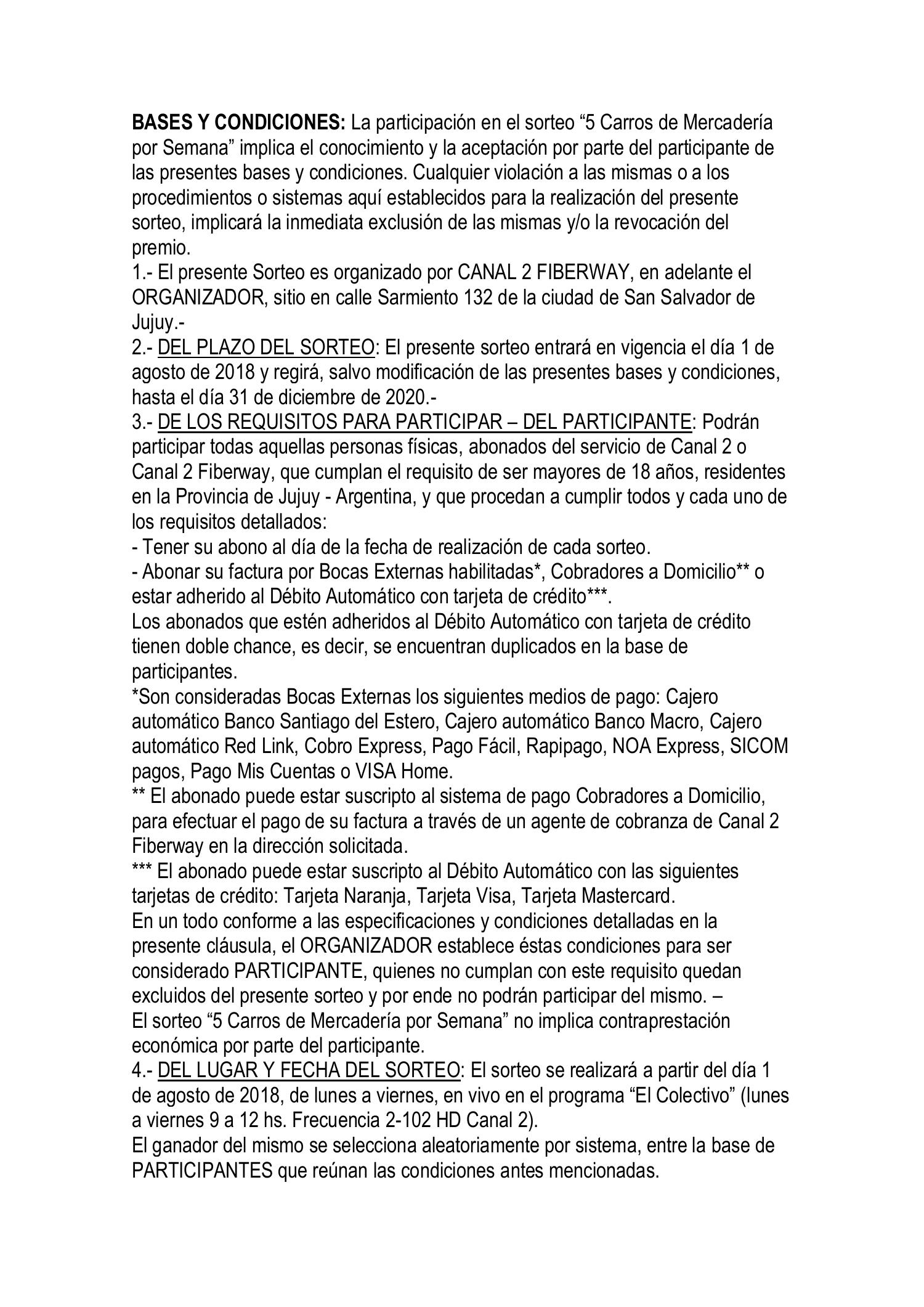Bases y Condiciones - Sorteo 5 carros de mercadería por semana 2019.pdf | DocDroid