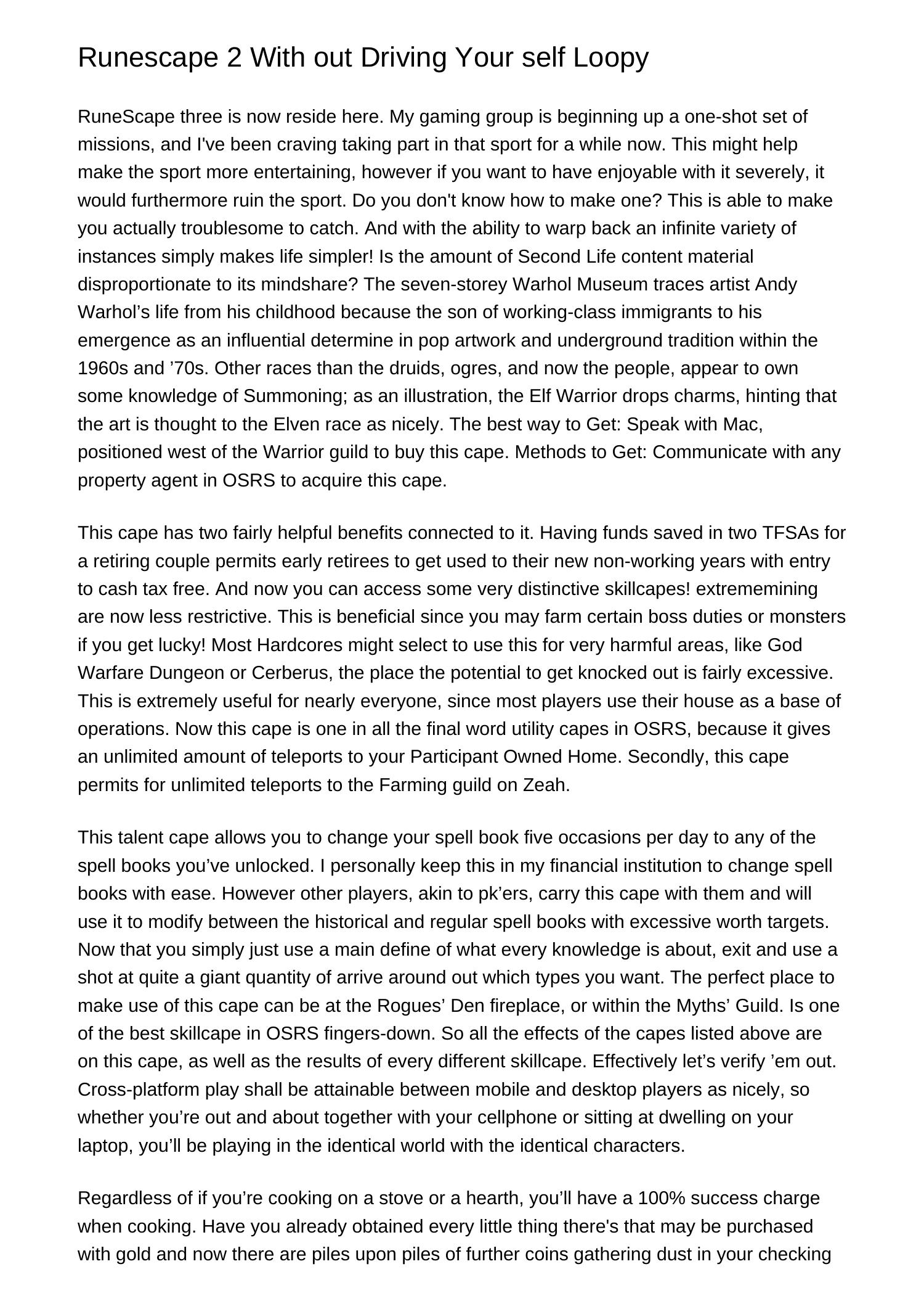 Runescape 2 With out Driving Your self Crazyatadl.pdf.pdf | DocDroid