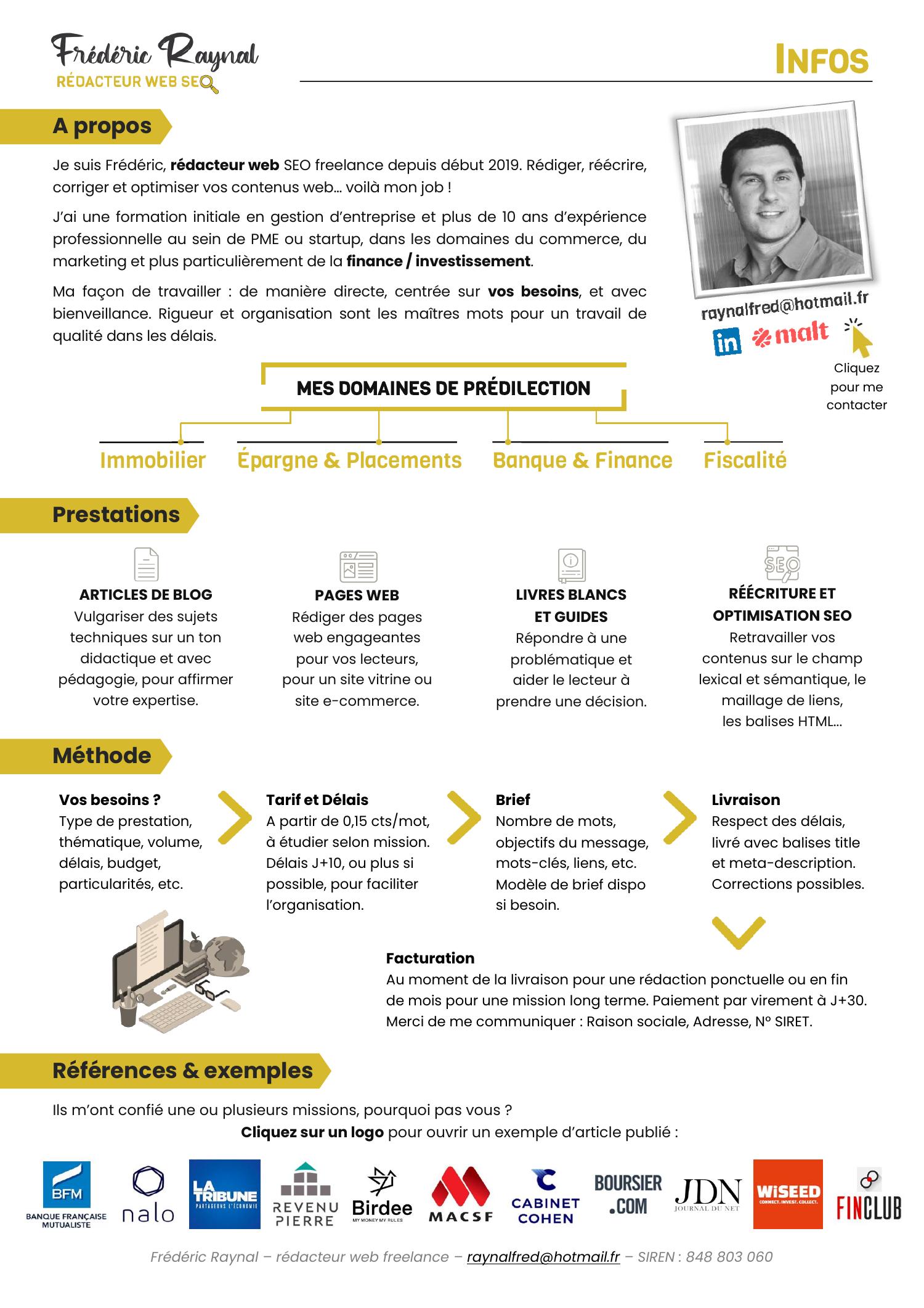 Fiche infos - Frédéric Raynal - Rédacteur web.pdf | DocDroid