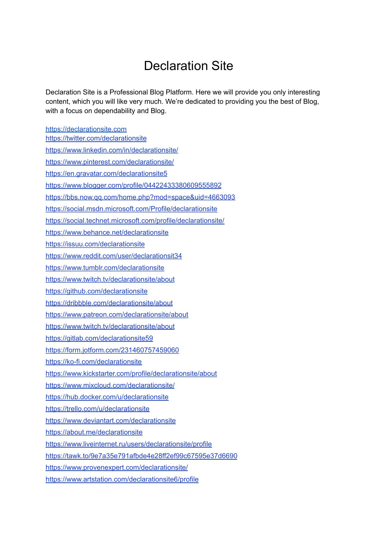 Declaration Site.pdf | DocDroid