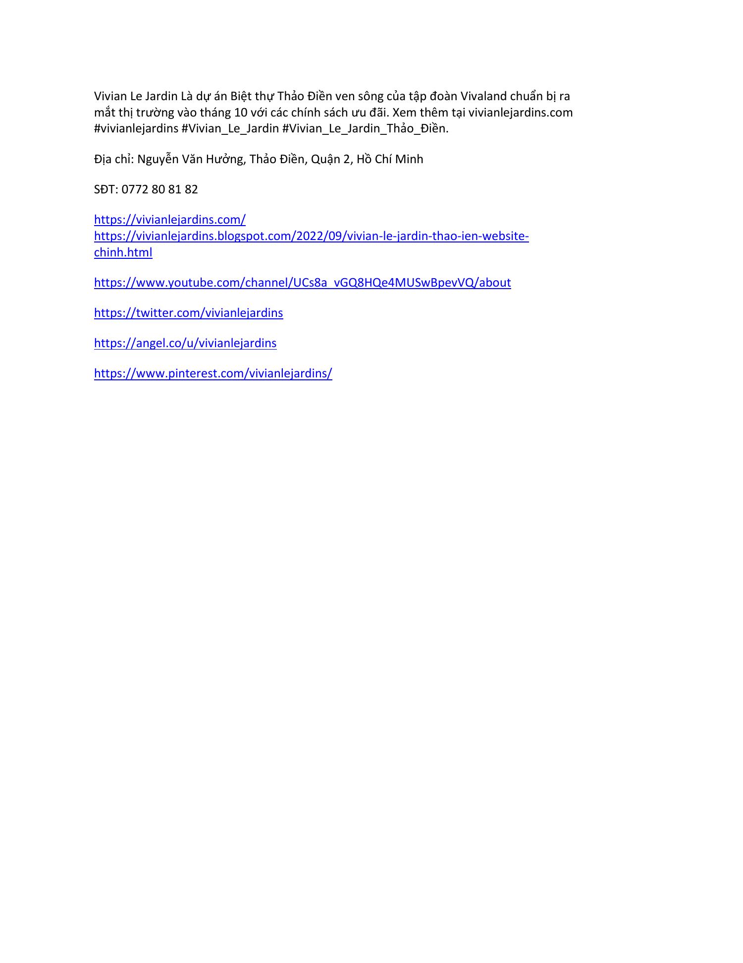 Vivian Le Jardin Thảo Điền.docx | DocDroid