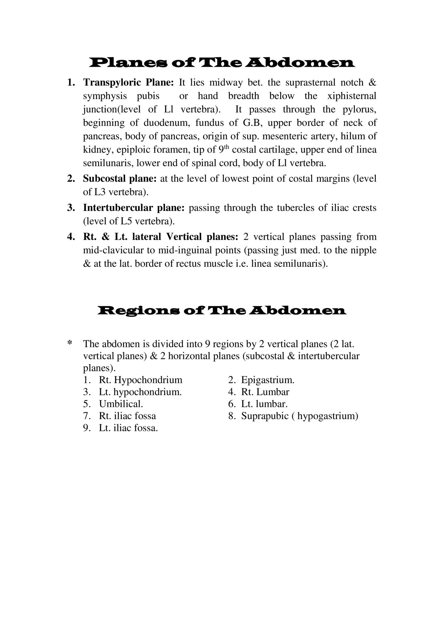 Intertubercular Plane