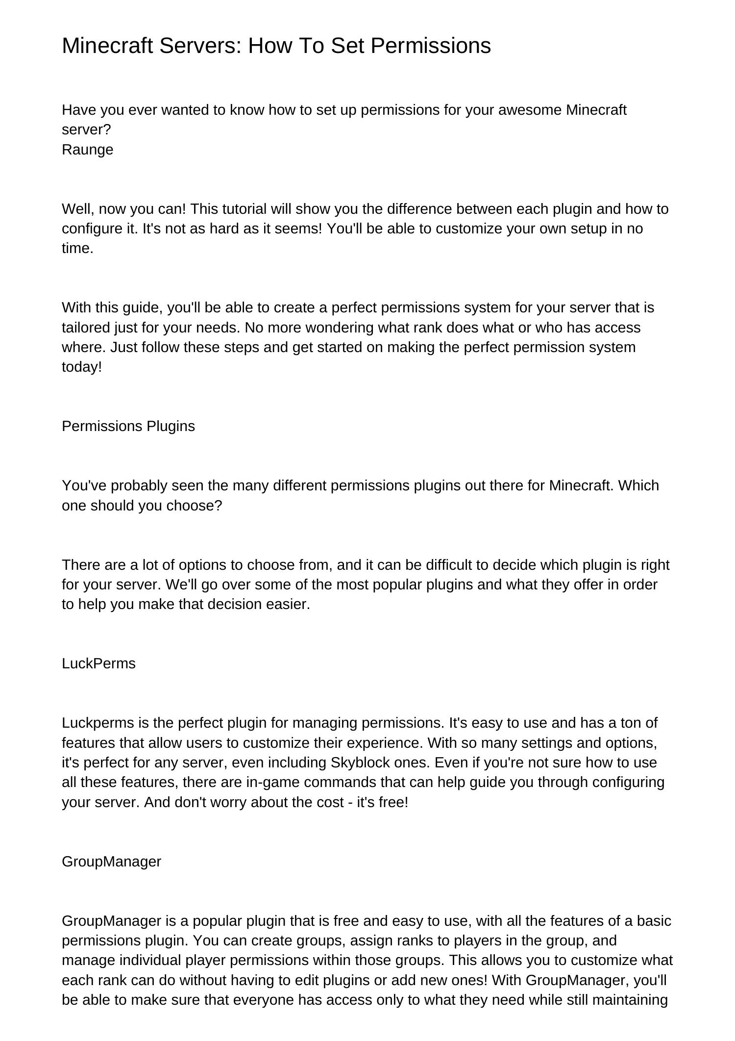 Minecraft Servers How To Set Permissionsjjgzz.pdf.pdf | DocDroid