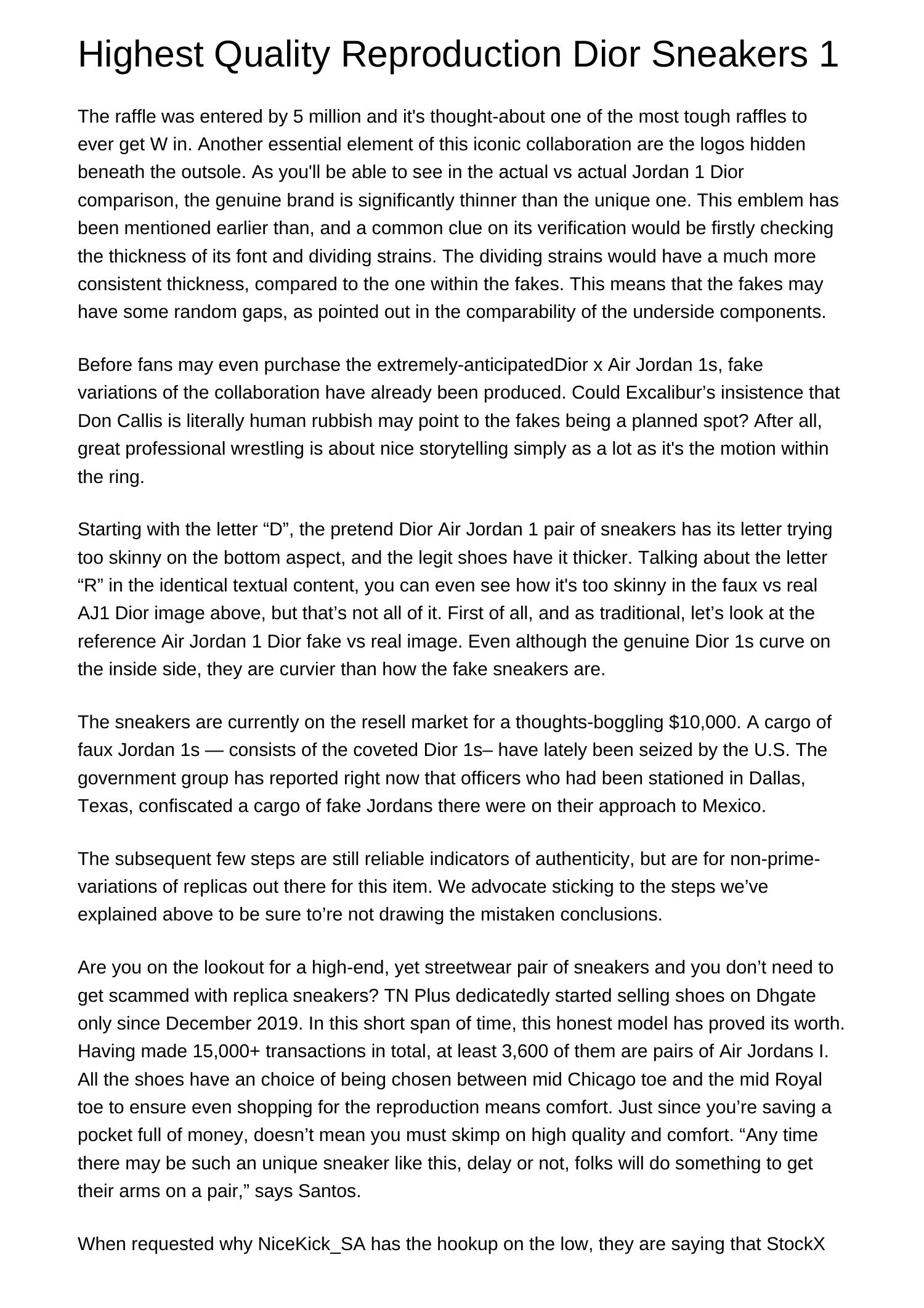 h1Highest Quality Reproduction Dior Sneakers 1h1eprdw.pdf.pdf | DocDroid