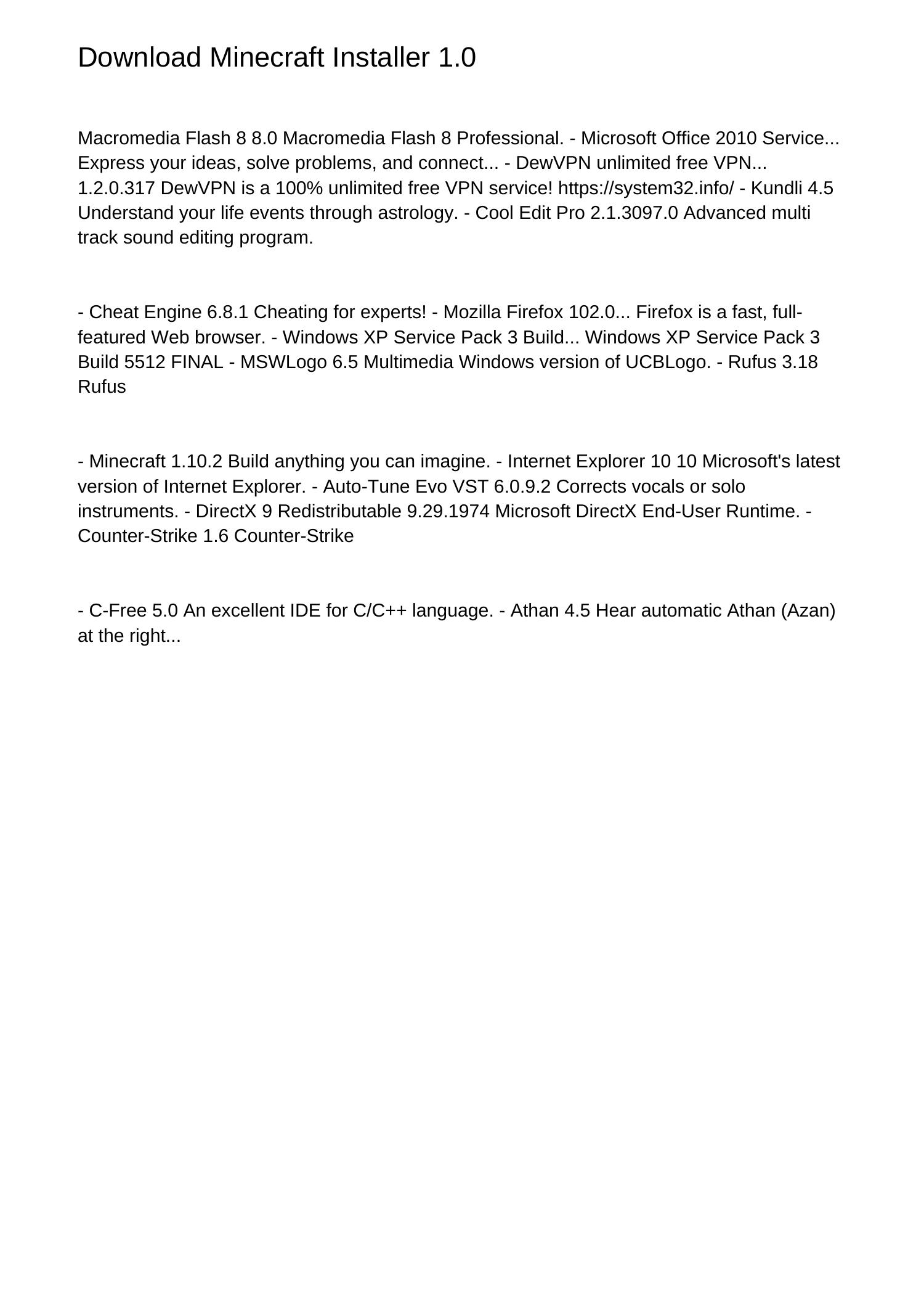 Download Minecraft Installer 10aowft.pdf.pdf | DocDroid