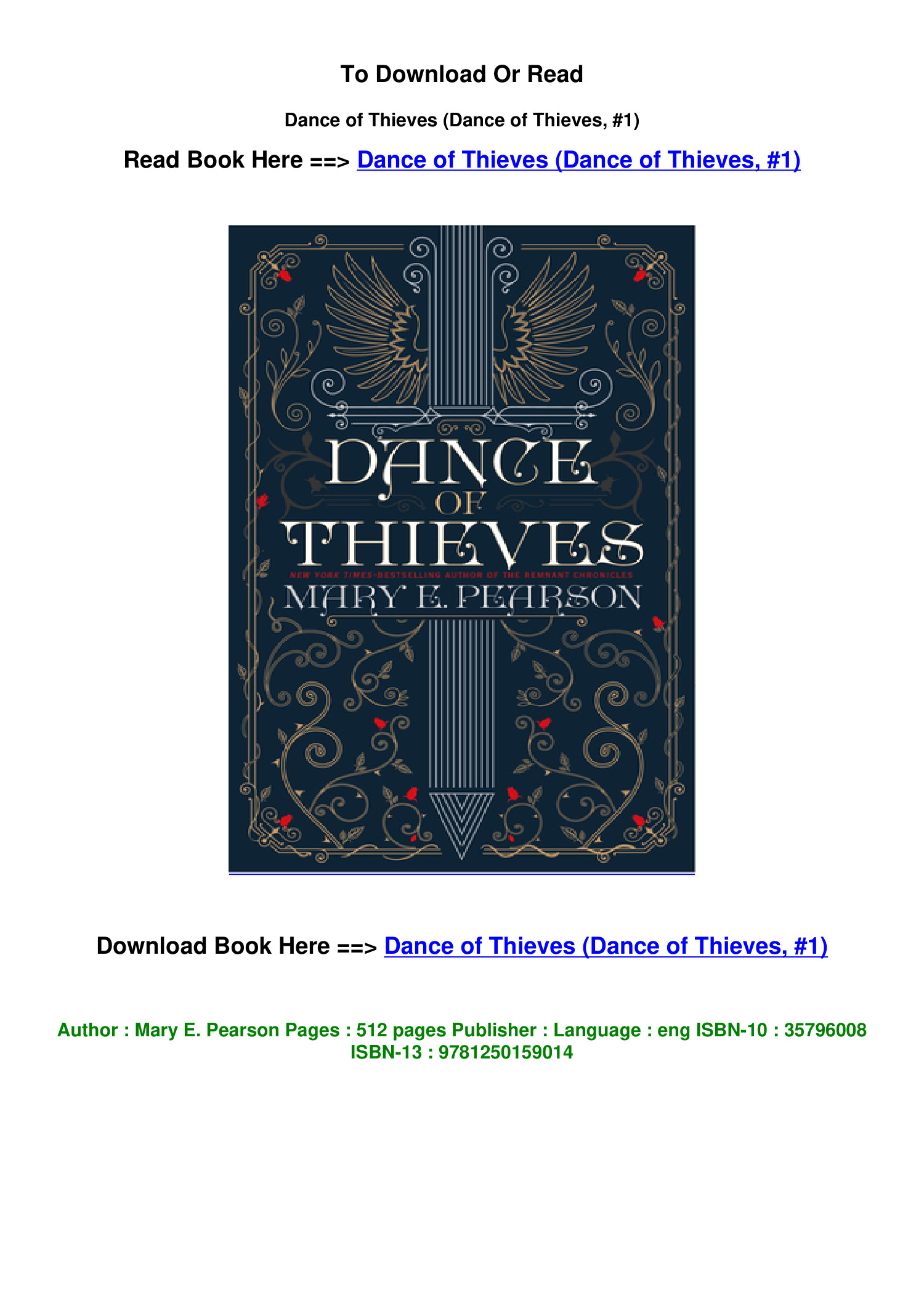 pdf Download Dance of Thieves Dance of Thieves 1 BY Mary E Pearson.pdf | DocDroid