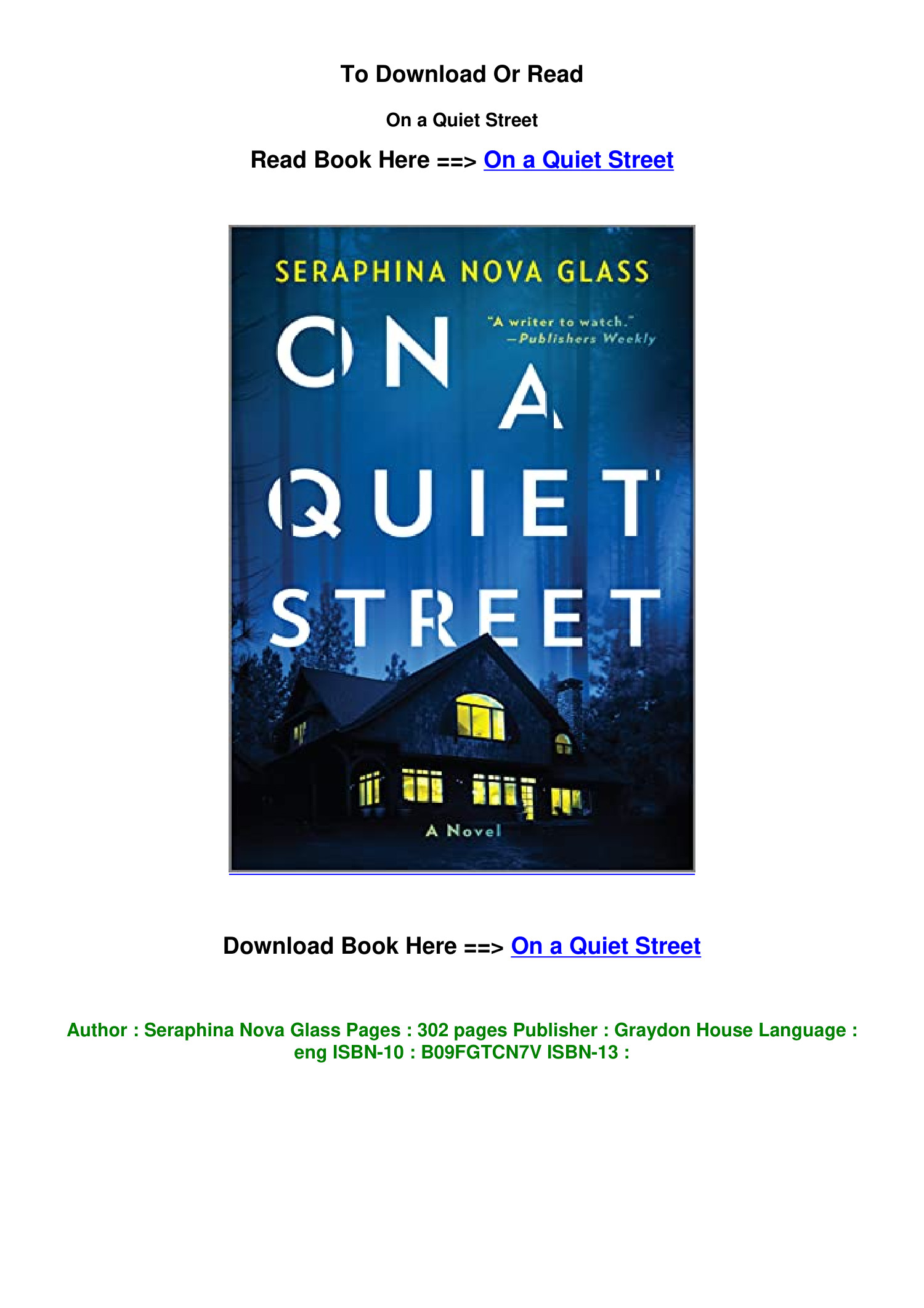Download Pdf On a Quiet Street by Seraphina Nova Glass.pdf | DocDroid