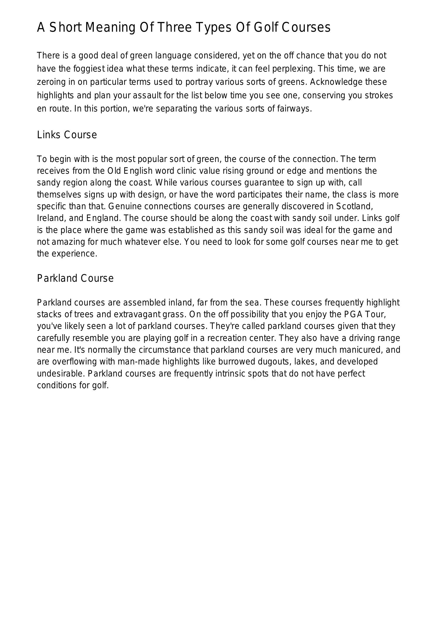 A Guide To Kinds Of Golf Coursesqxpnq.pdf.pdf | DocDroid